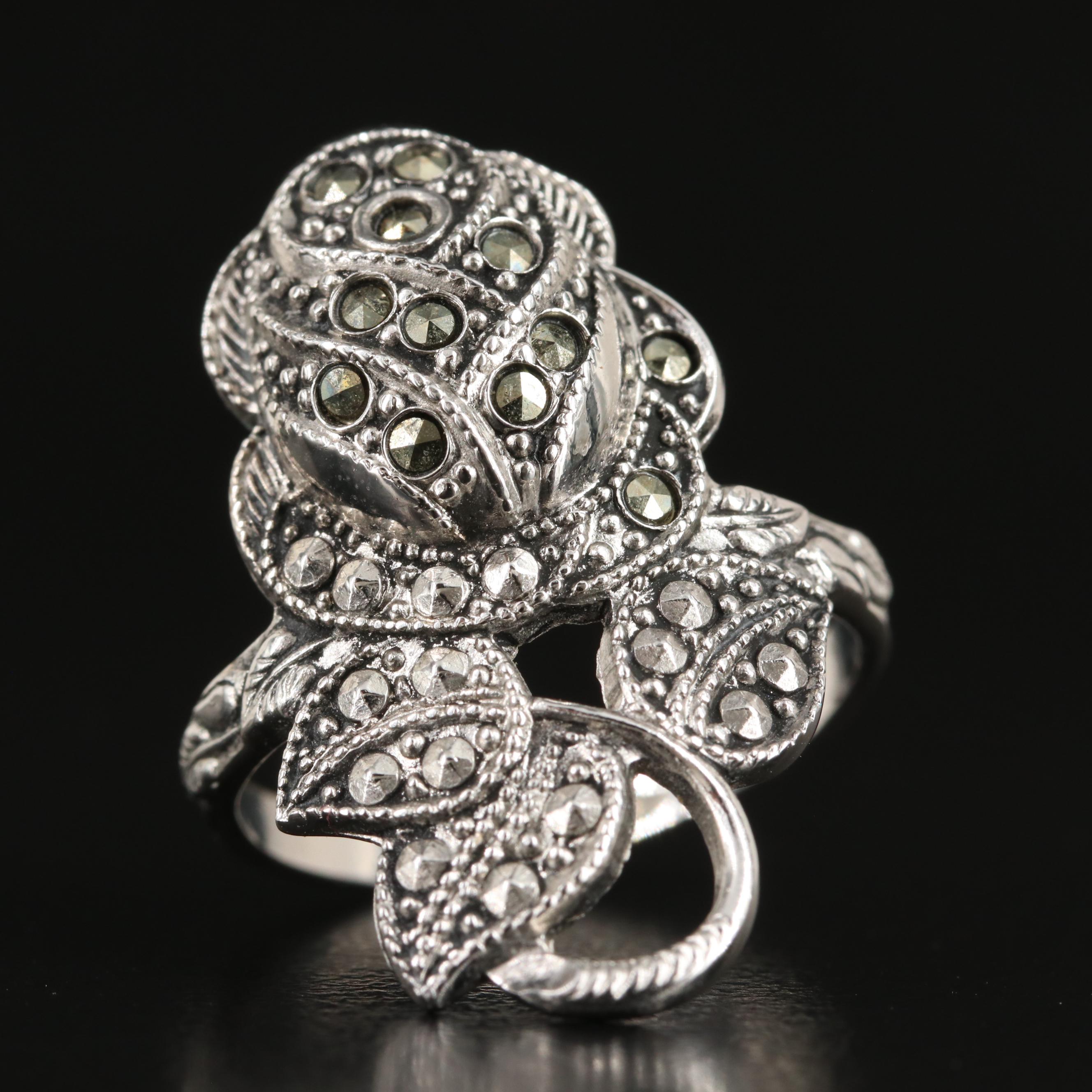 Rose Ring with Marcasite Accents | EBTH