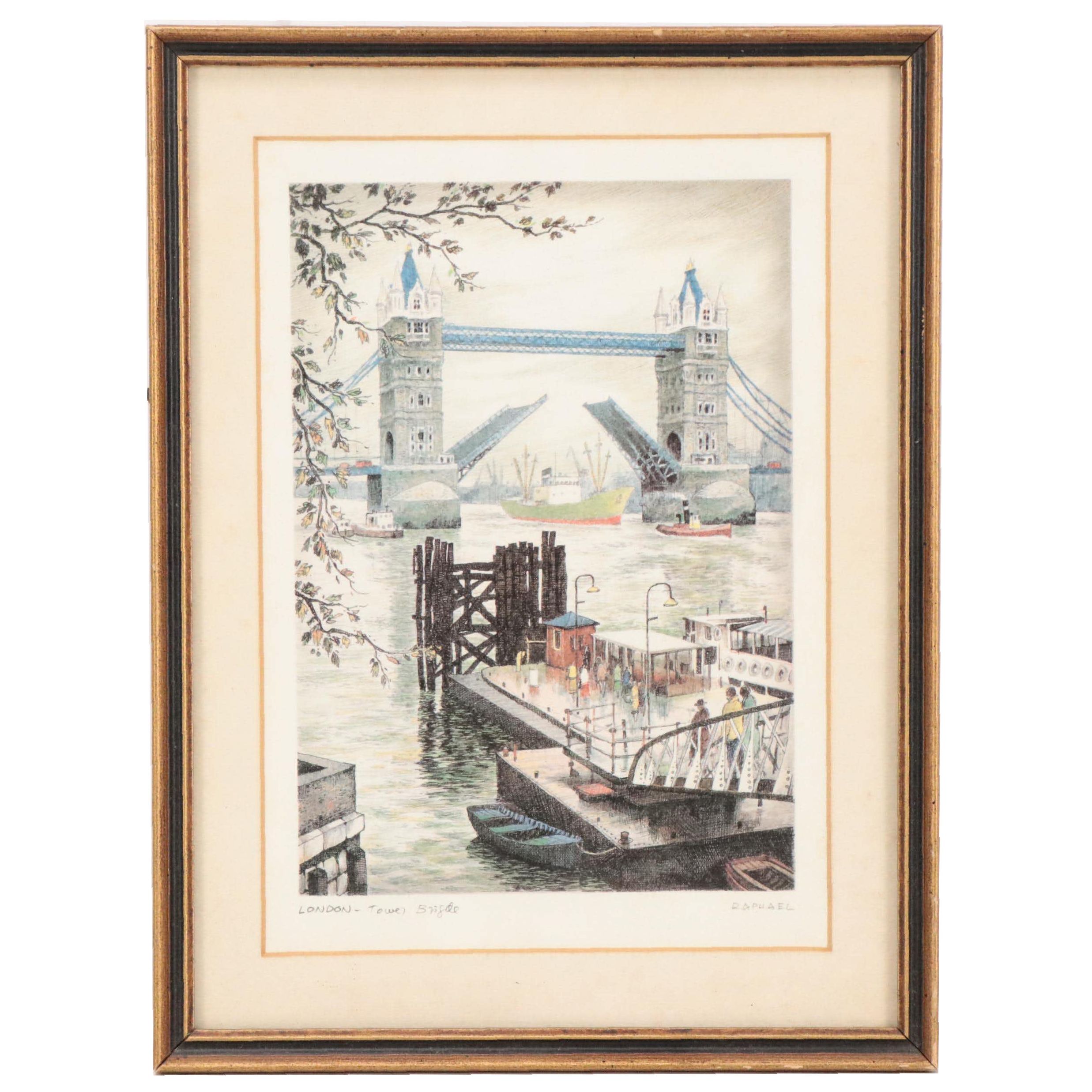 Cityscape Offset Lithograph "London - Tower Bridge" | EBTH