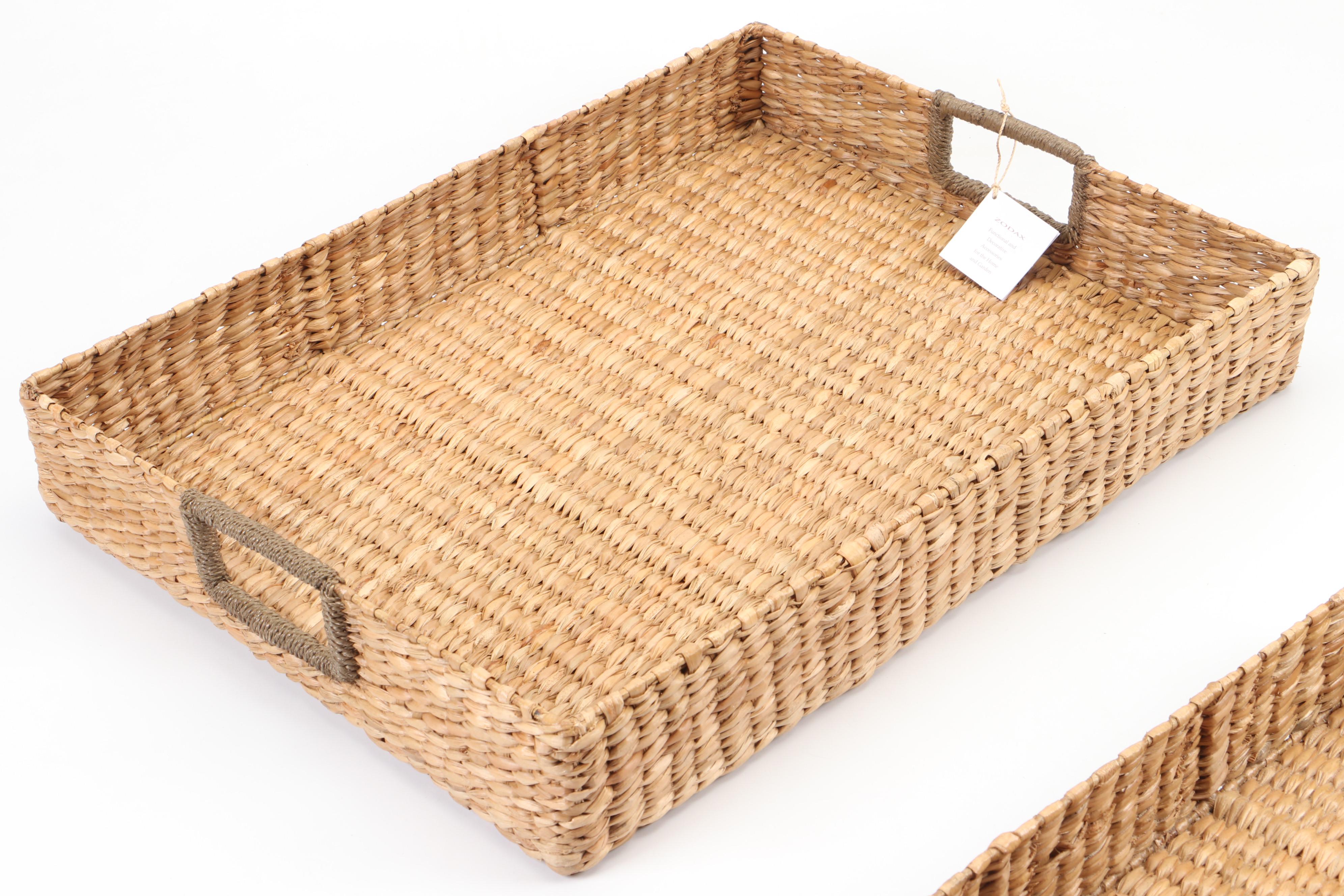 Zodax "Mercella" Woven Seagrass Serving Trays | EBTH
