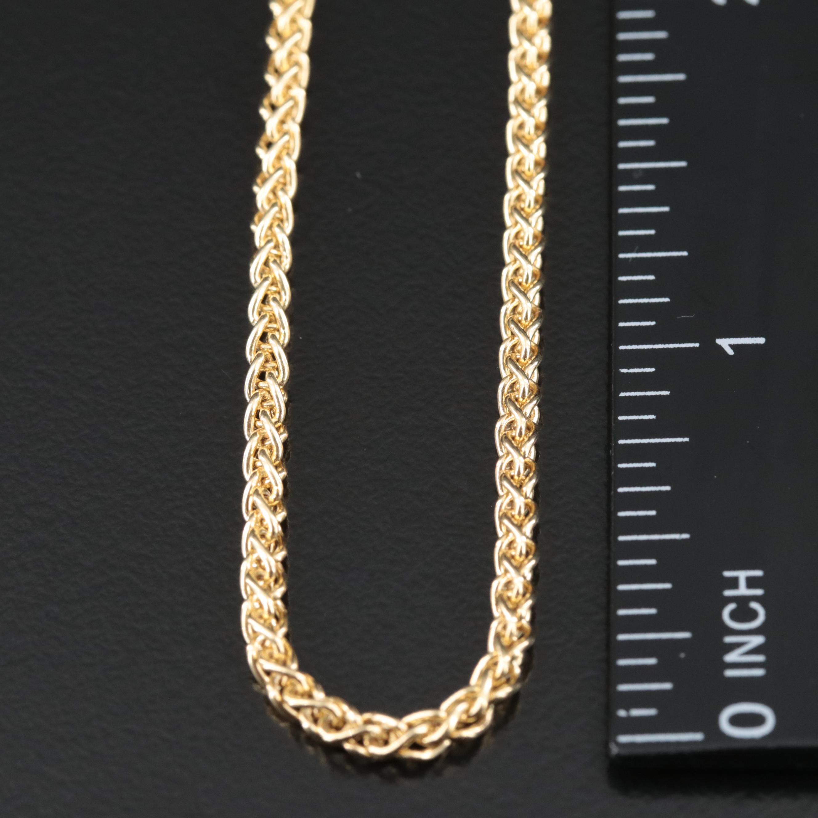 14K Wheat Chain Necklace | EBTH