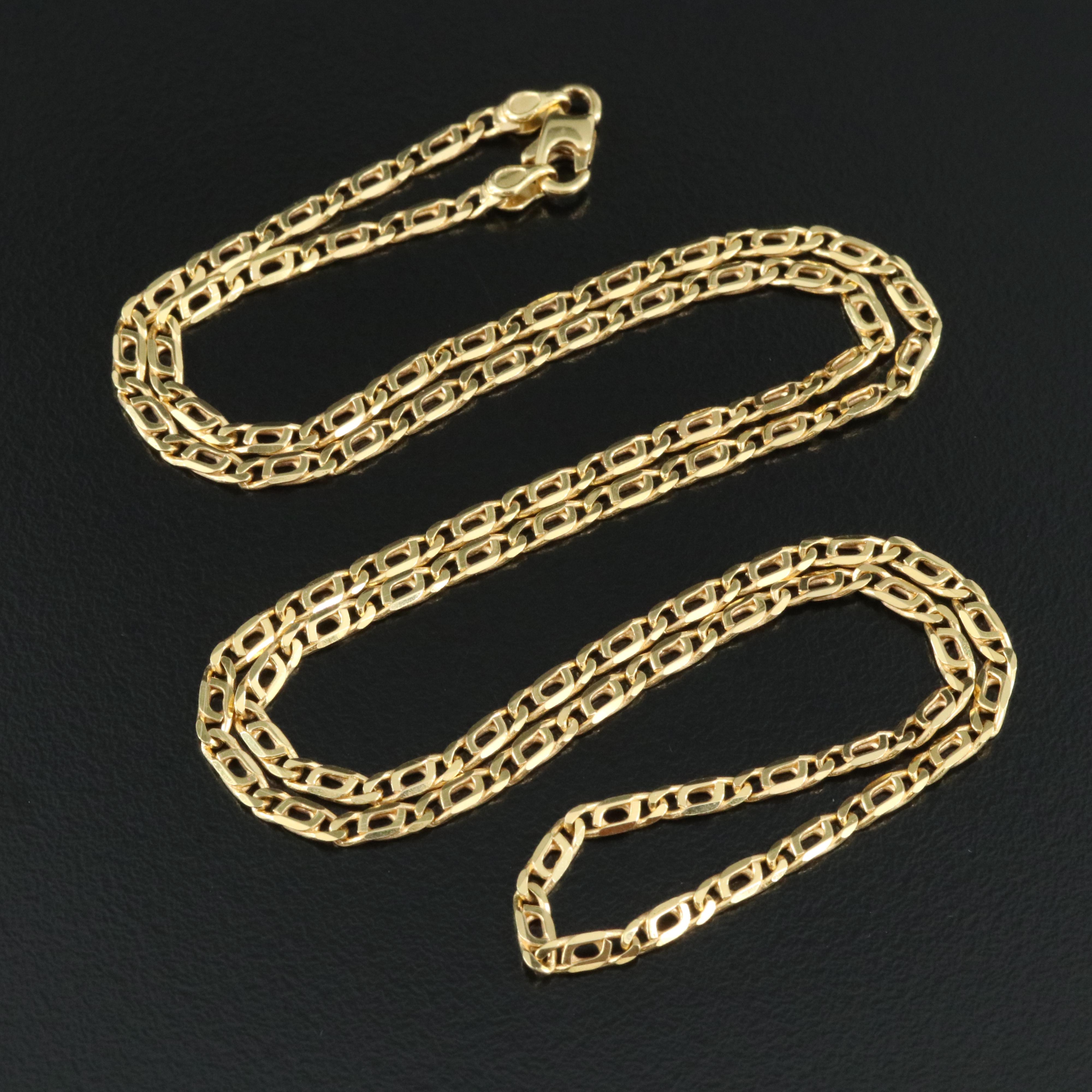 Italian 18K Fancy Curb Chain Necklace | EBTH