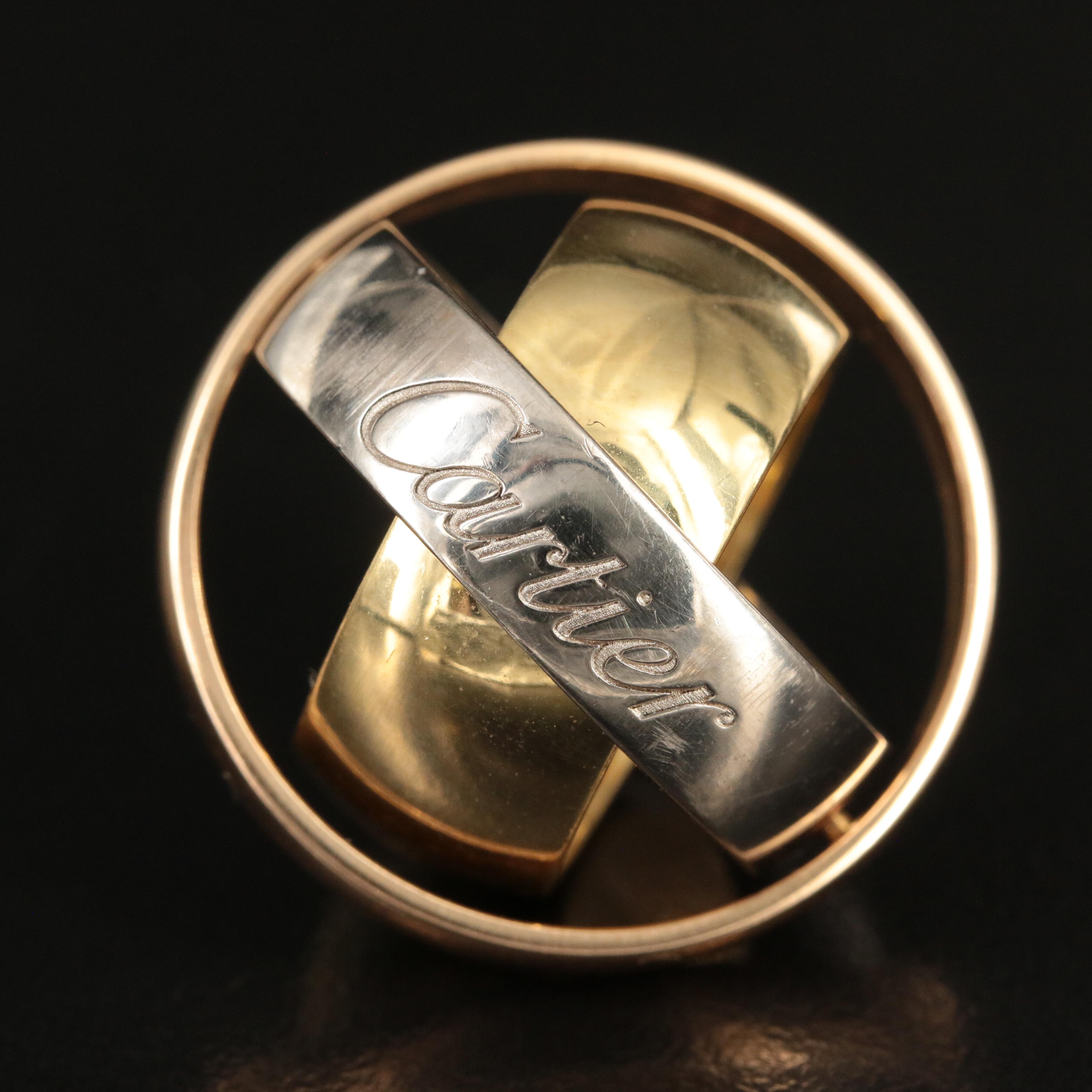 Cartier 18K 'Trinity' Tri-Color Spinner Band | Everything But The House