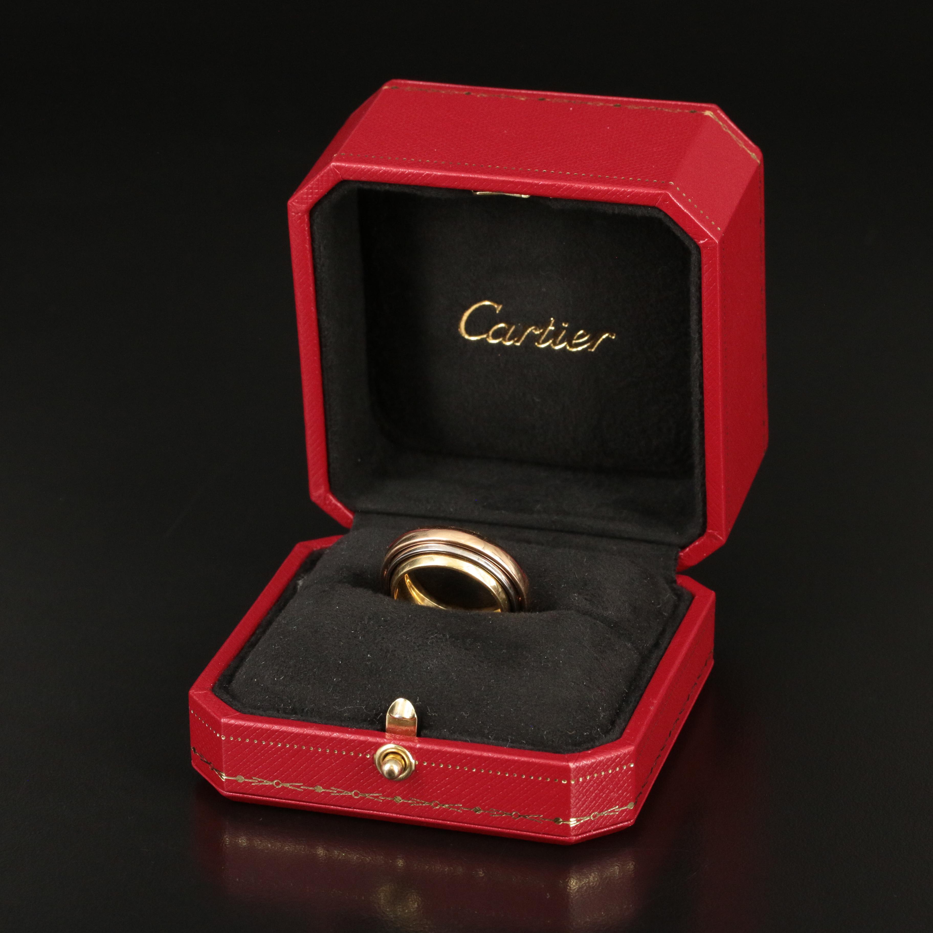 Cartier 18K 'Trinity' Tri-Color Spinner Band | Everything But The House