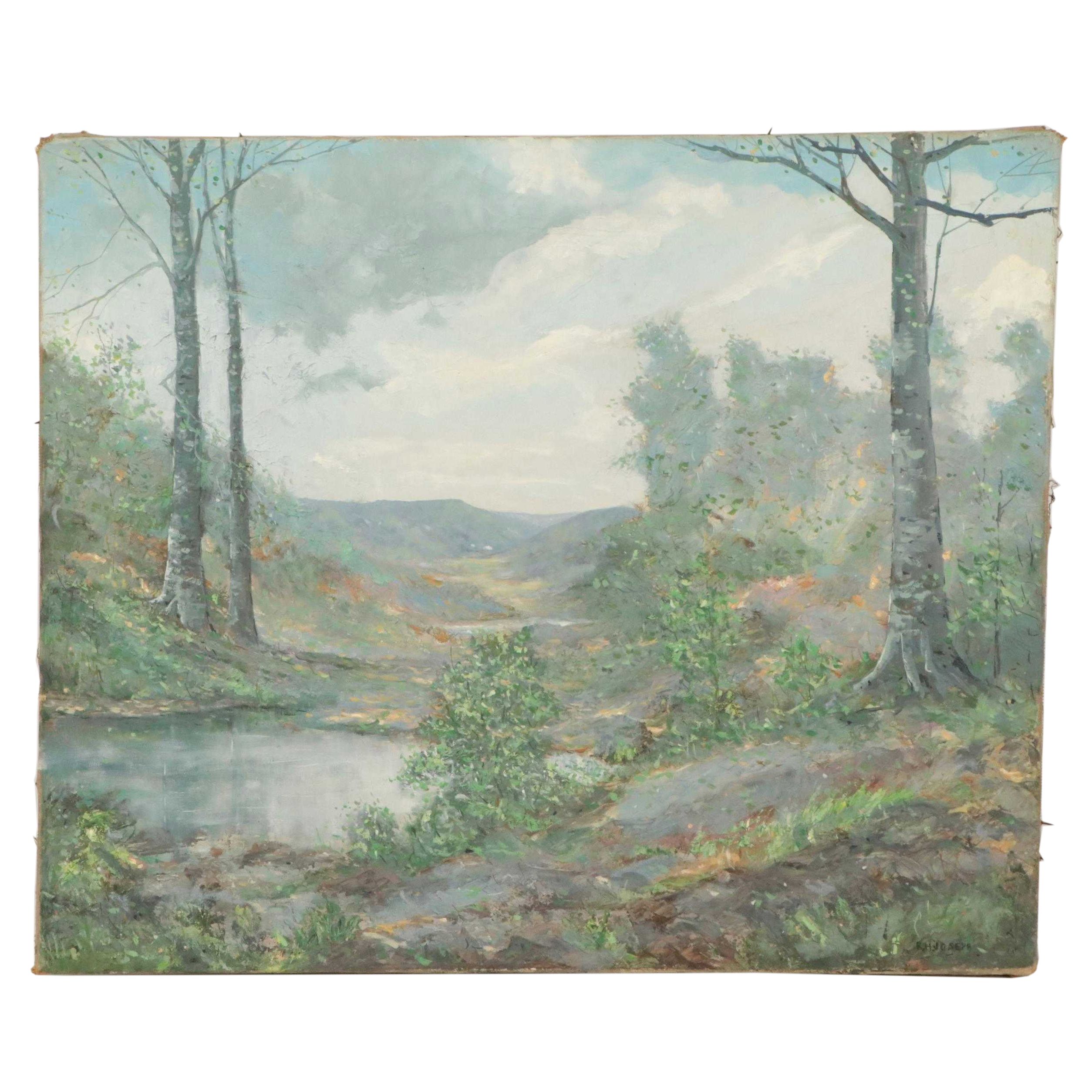 Robert H. Joseph Forest Landscape Oil Painting | EBTH