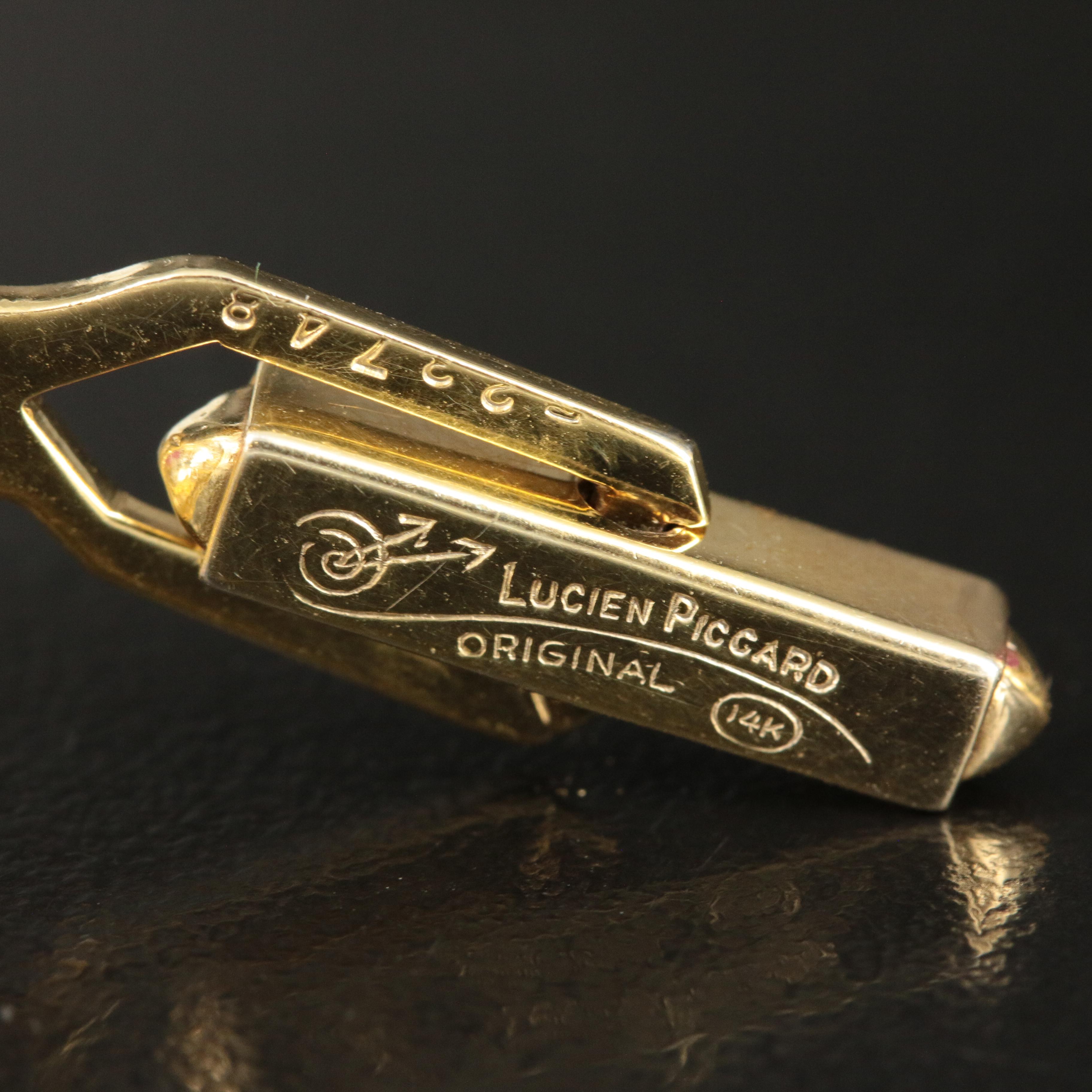 Lucien Piccard 14K Star Ruby and Diamond Cufflinks | EBTH