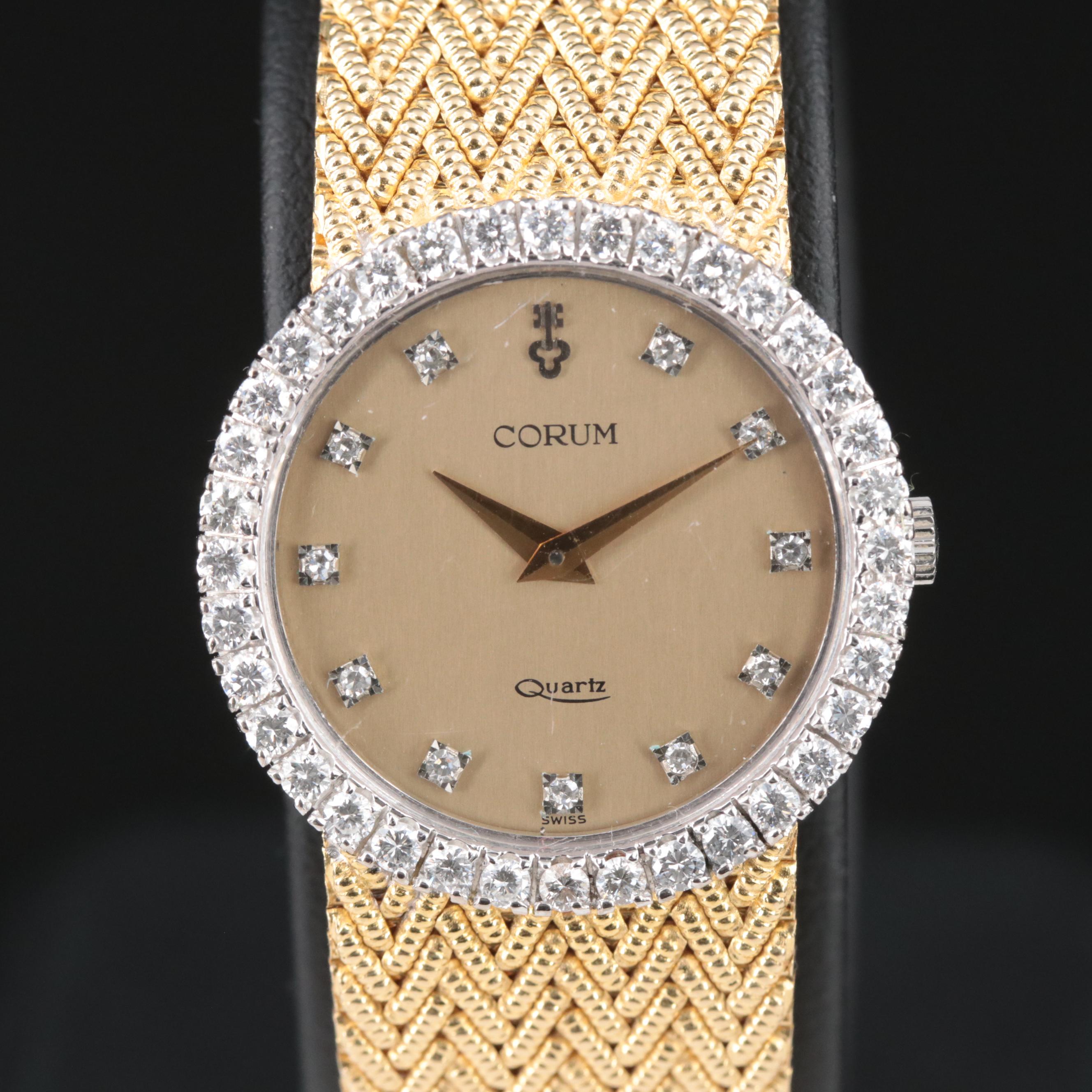 18K Corum Quartz Diamond Wristwatch | EBTH