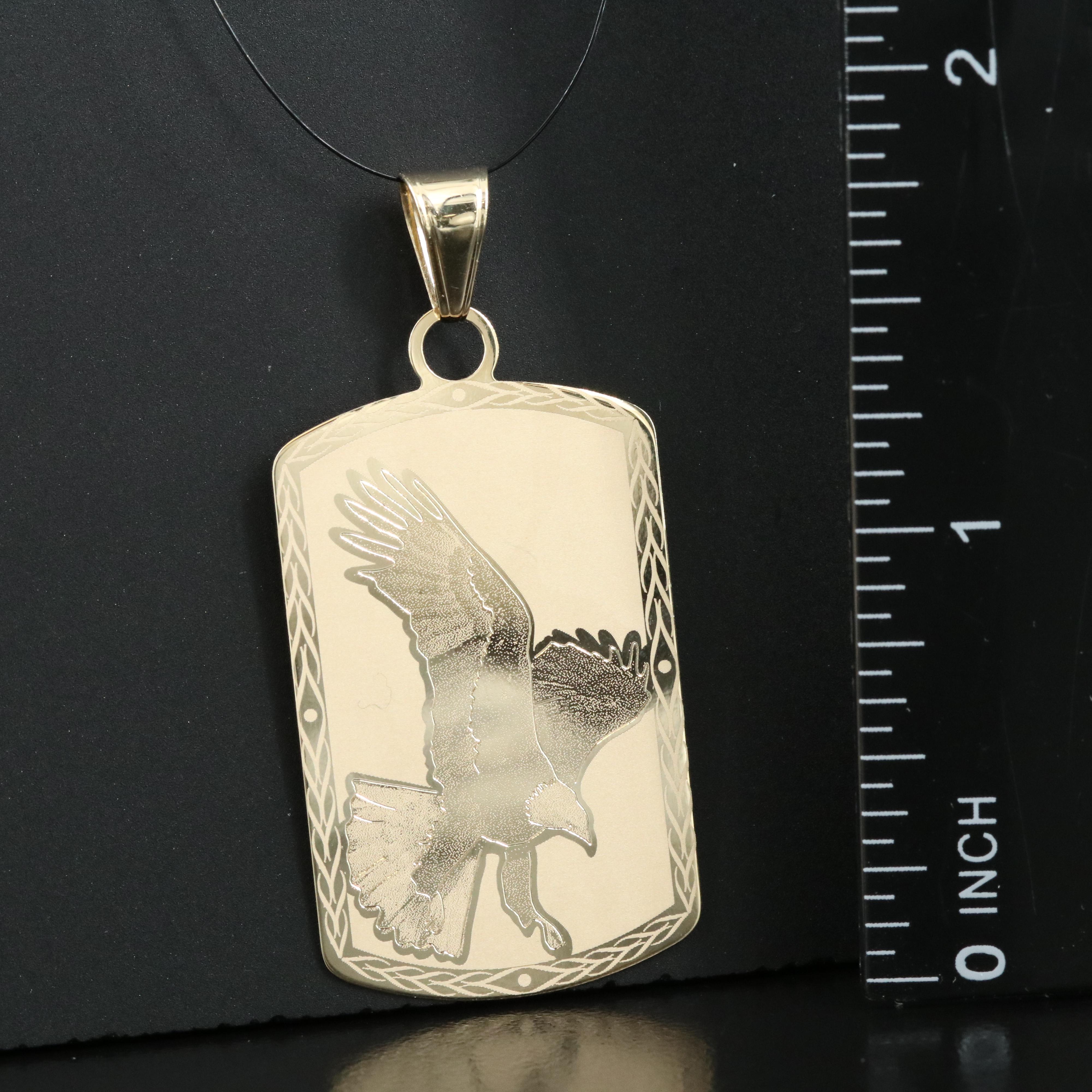 14K Eagle Dog Tag Pendant | EBTH