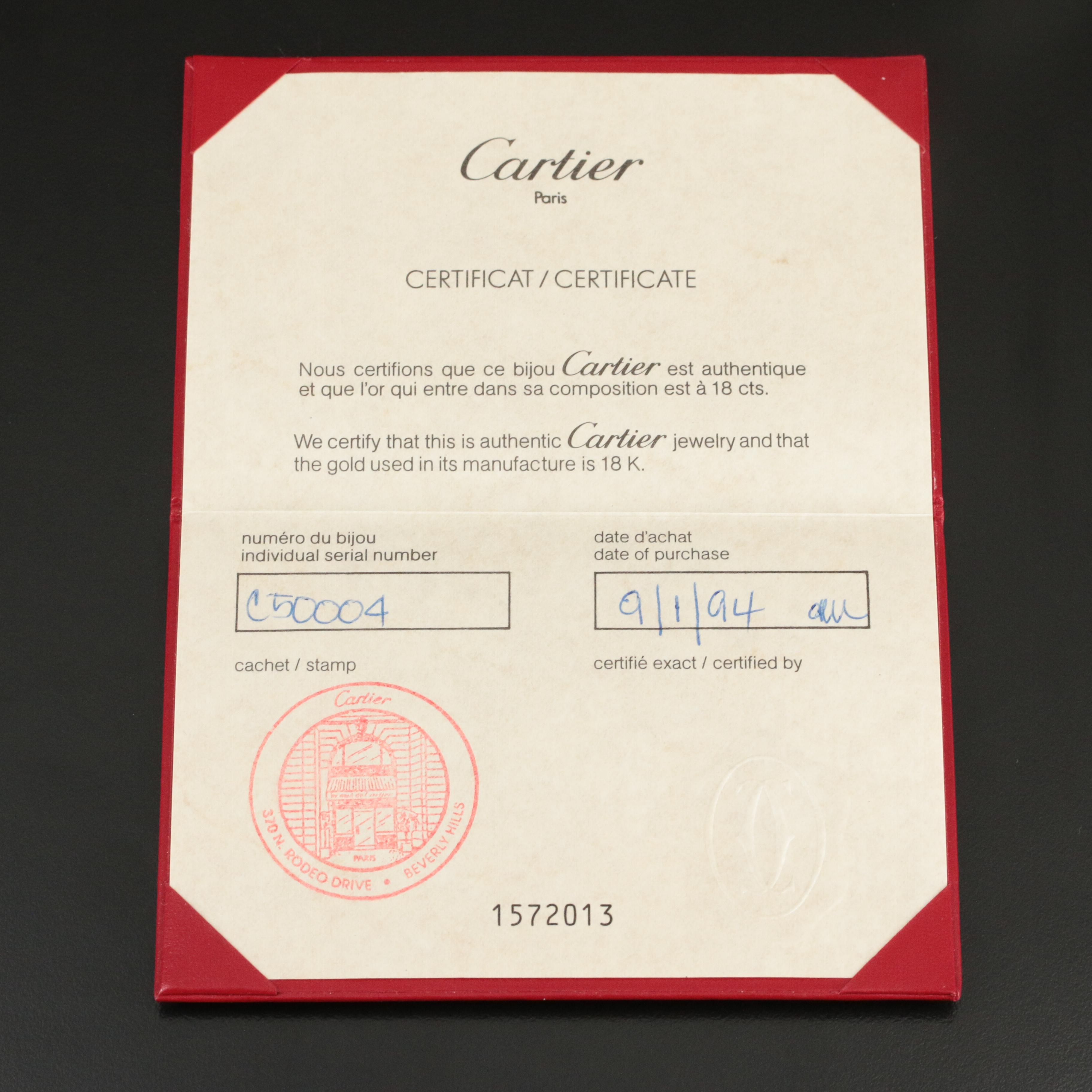 Cartier 18K 'Trinity' Tri-Color Hoop Earrings | EBTH