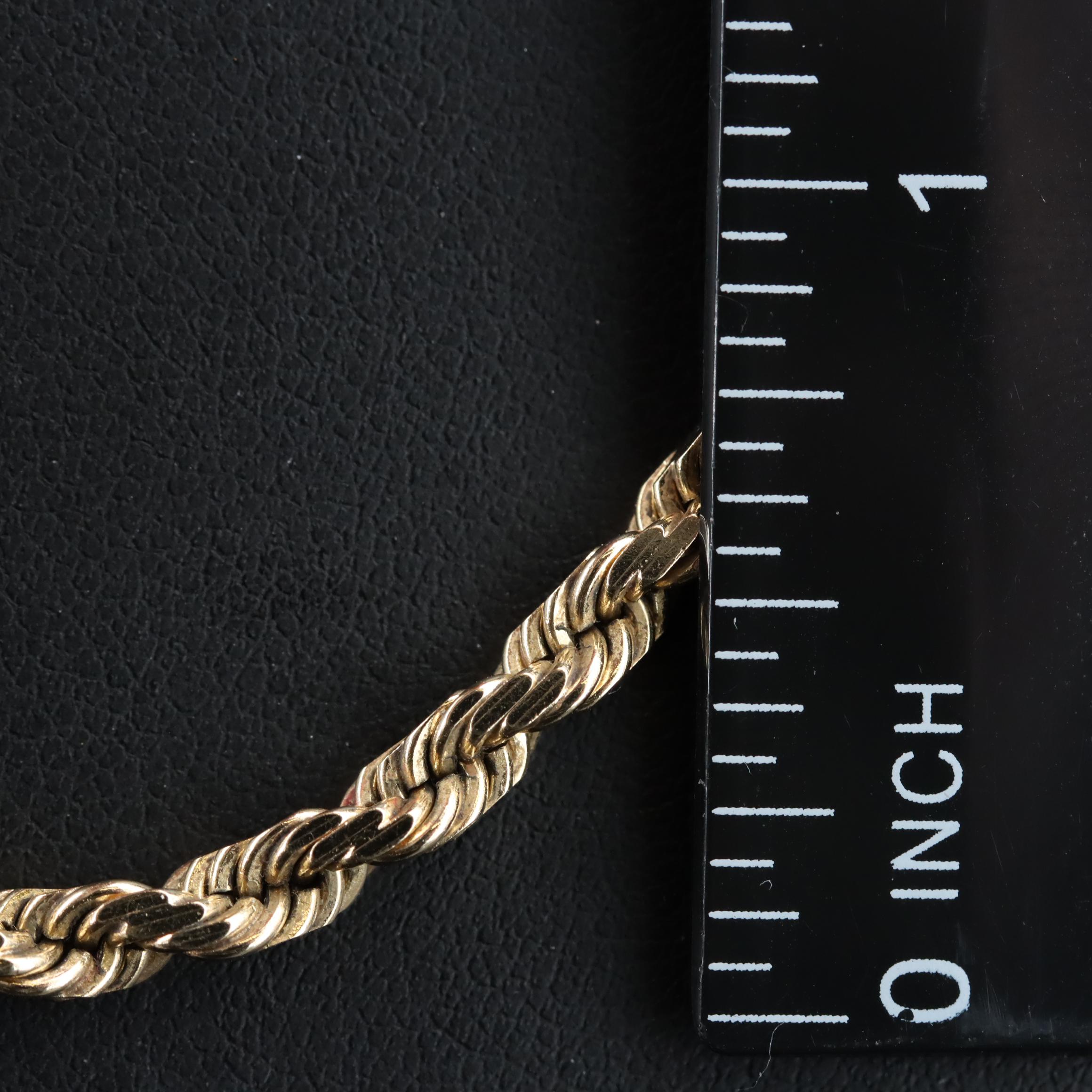 14K Braided Rope Chain Necklace | EBTH