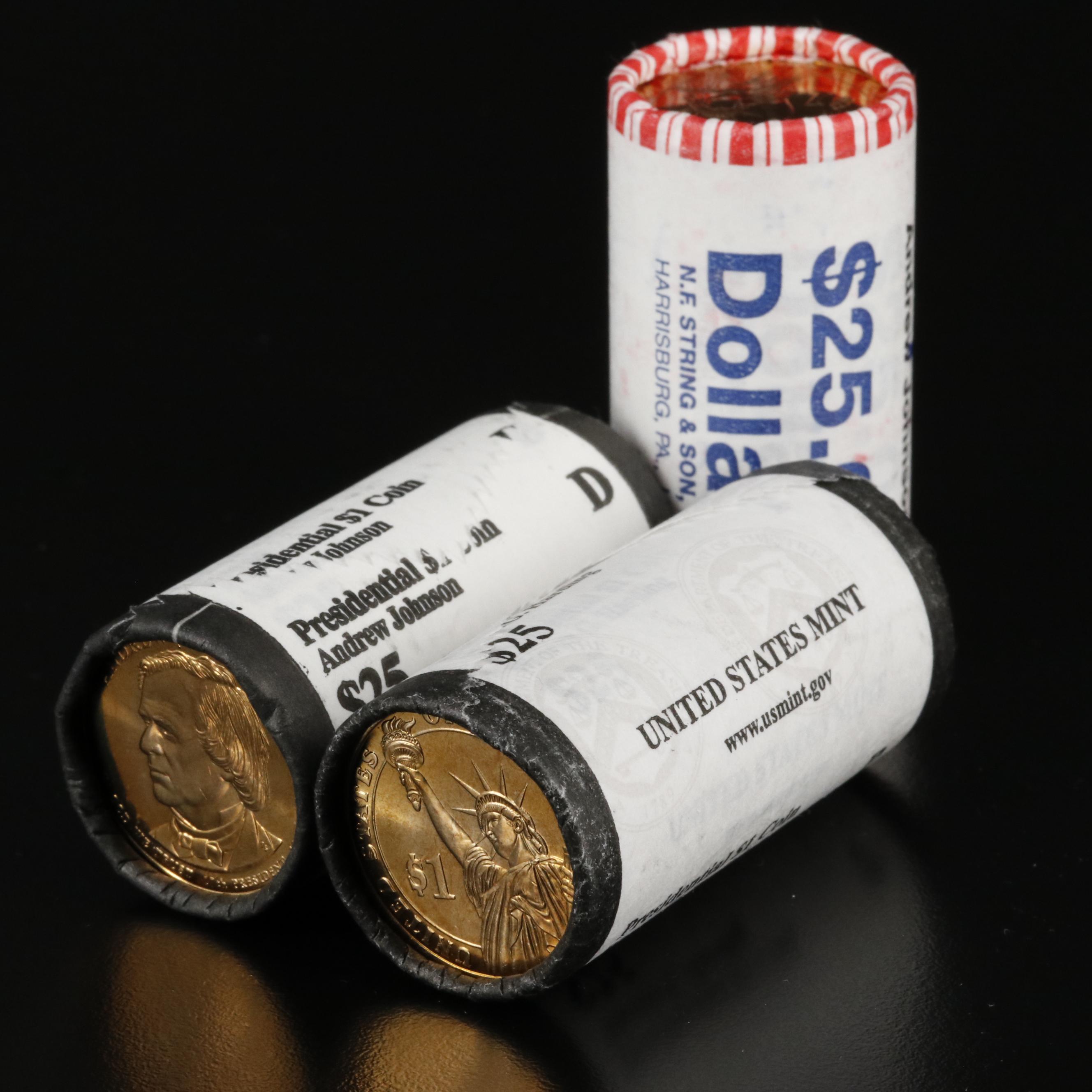Three Uncirculated $25 Rolls of Presidential Dollars | EBTH