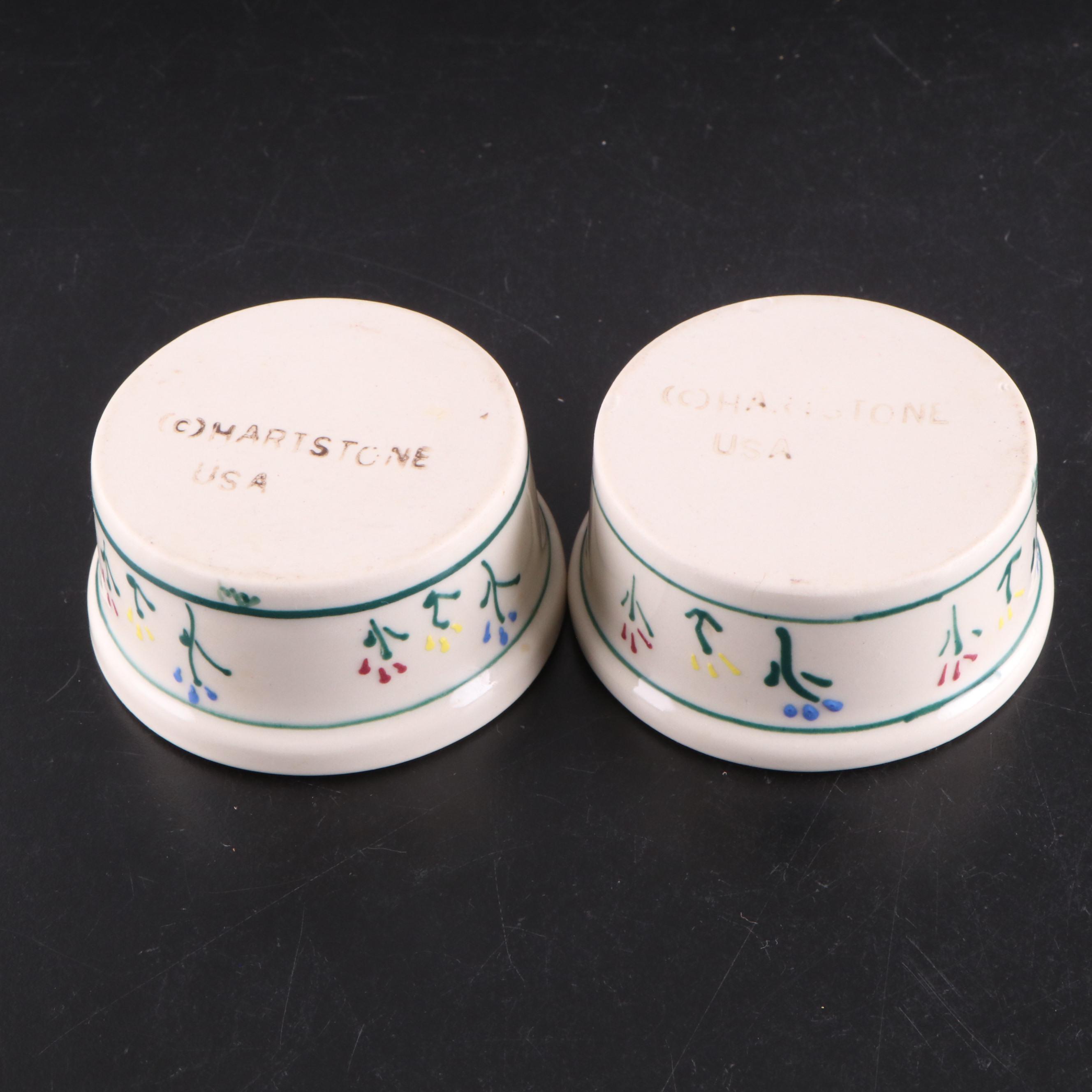 Mancer Italian Ceramic Cat Pitcher with Harstone Pottery Ramekins ...