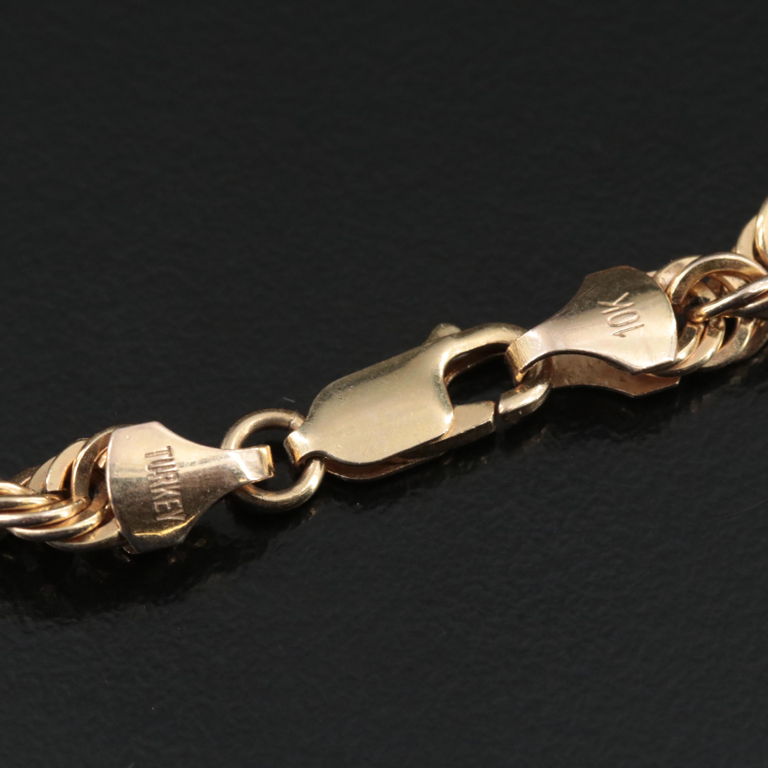 10K Rope Chain Necklace | EBTH