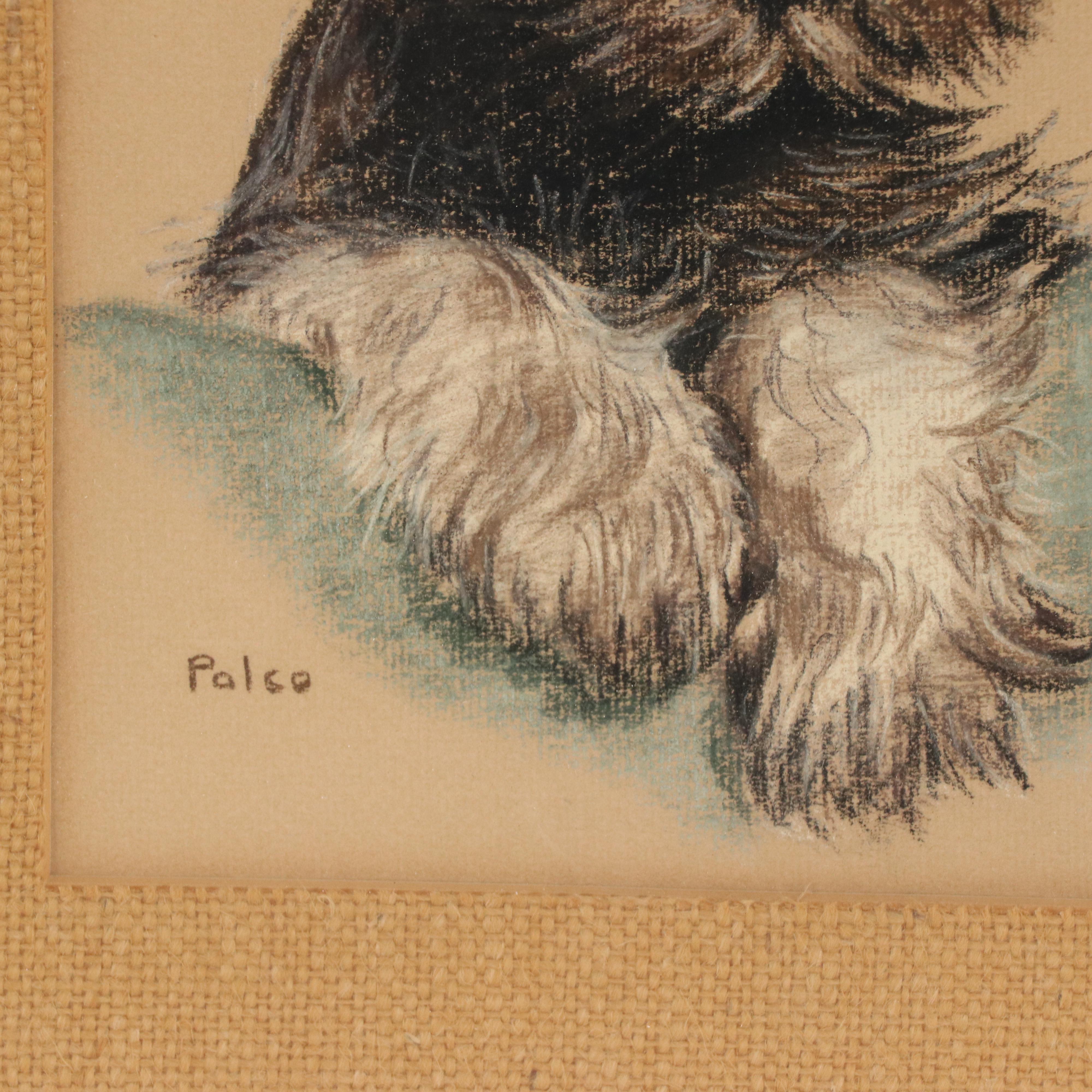 Pam Palco Pastel Drawing of a Dog "Terry" | EBTH