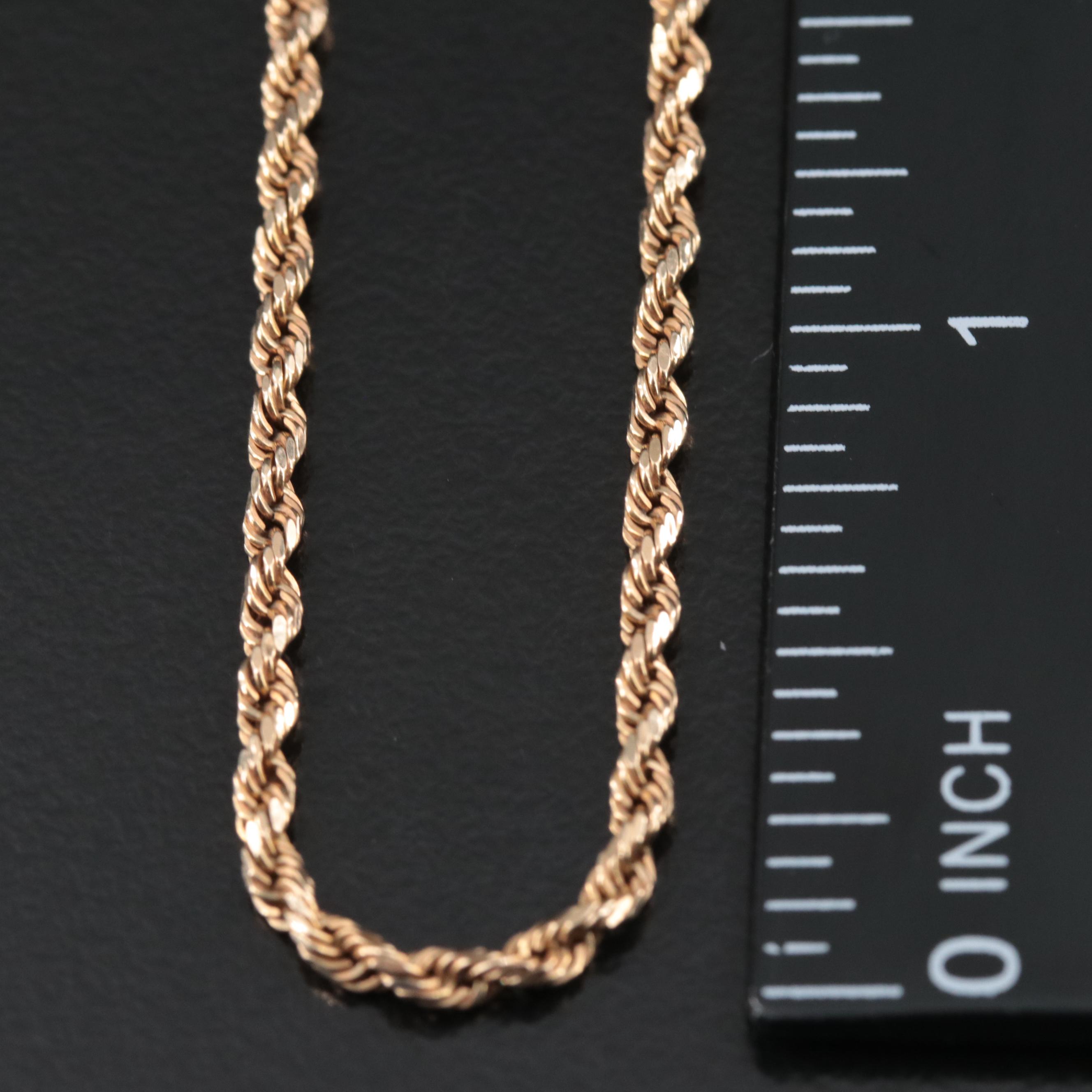 Italian 10K Braided Rope Necklace | EBTH