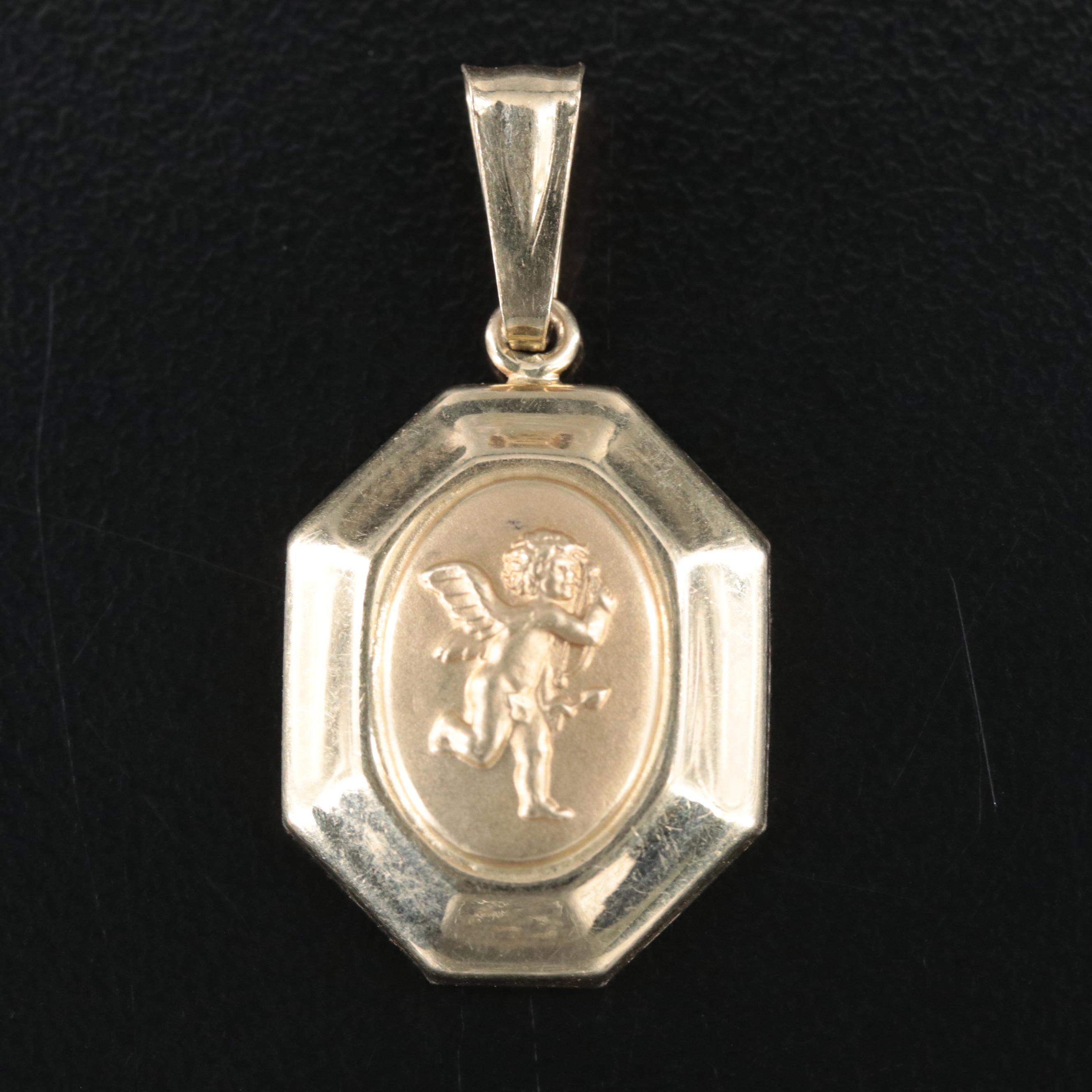 Italian 14K Cupid Pendant | EBTH