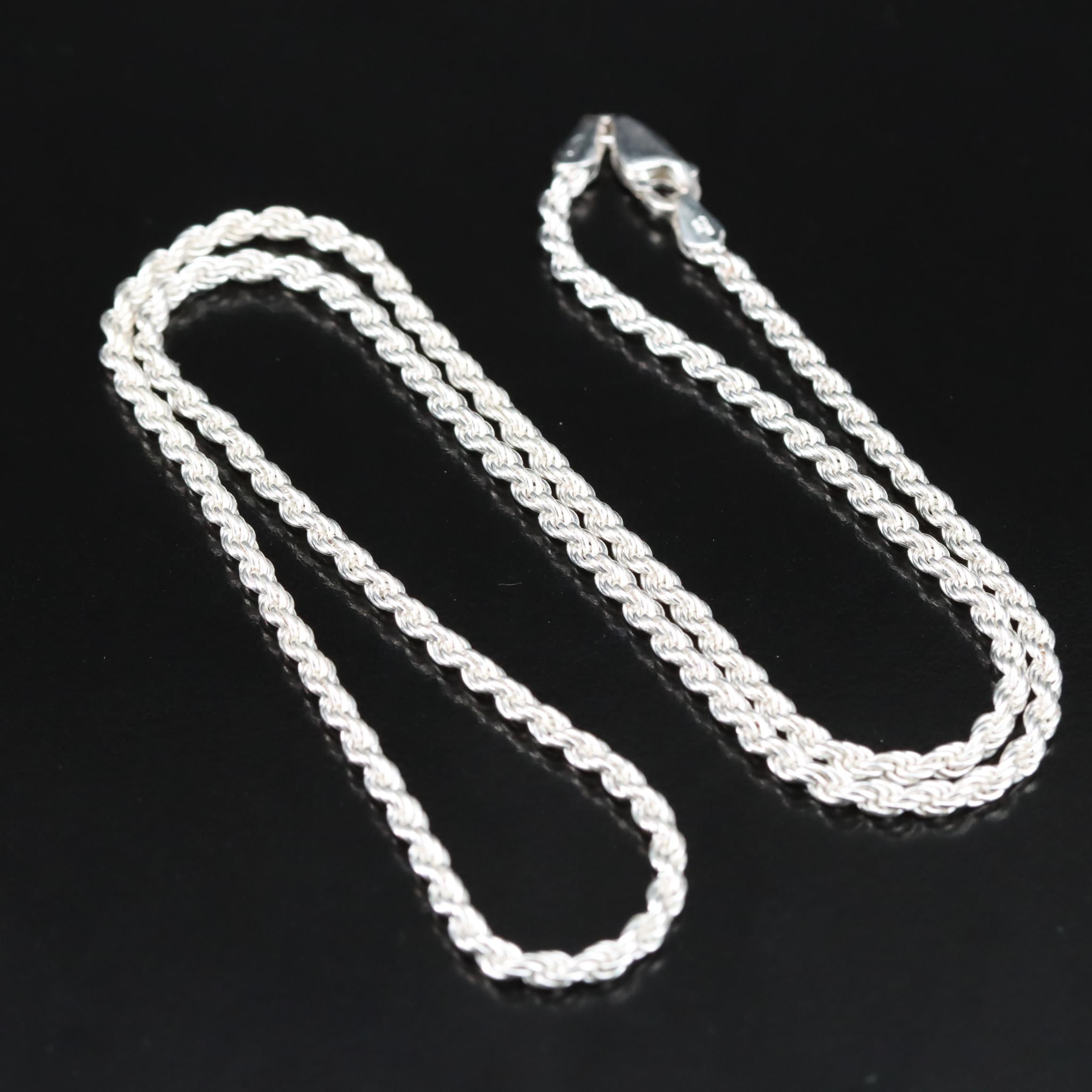 Italian Sterling Braided Rope Necklace | Everything But The House