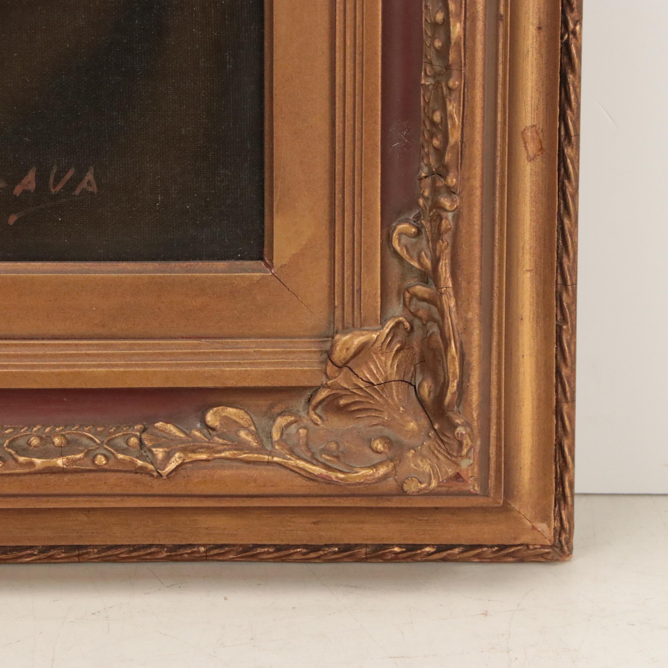 Sava Oil Painting of a Still Life with Vessels and Fruits, Late 20th ...