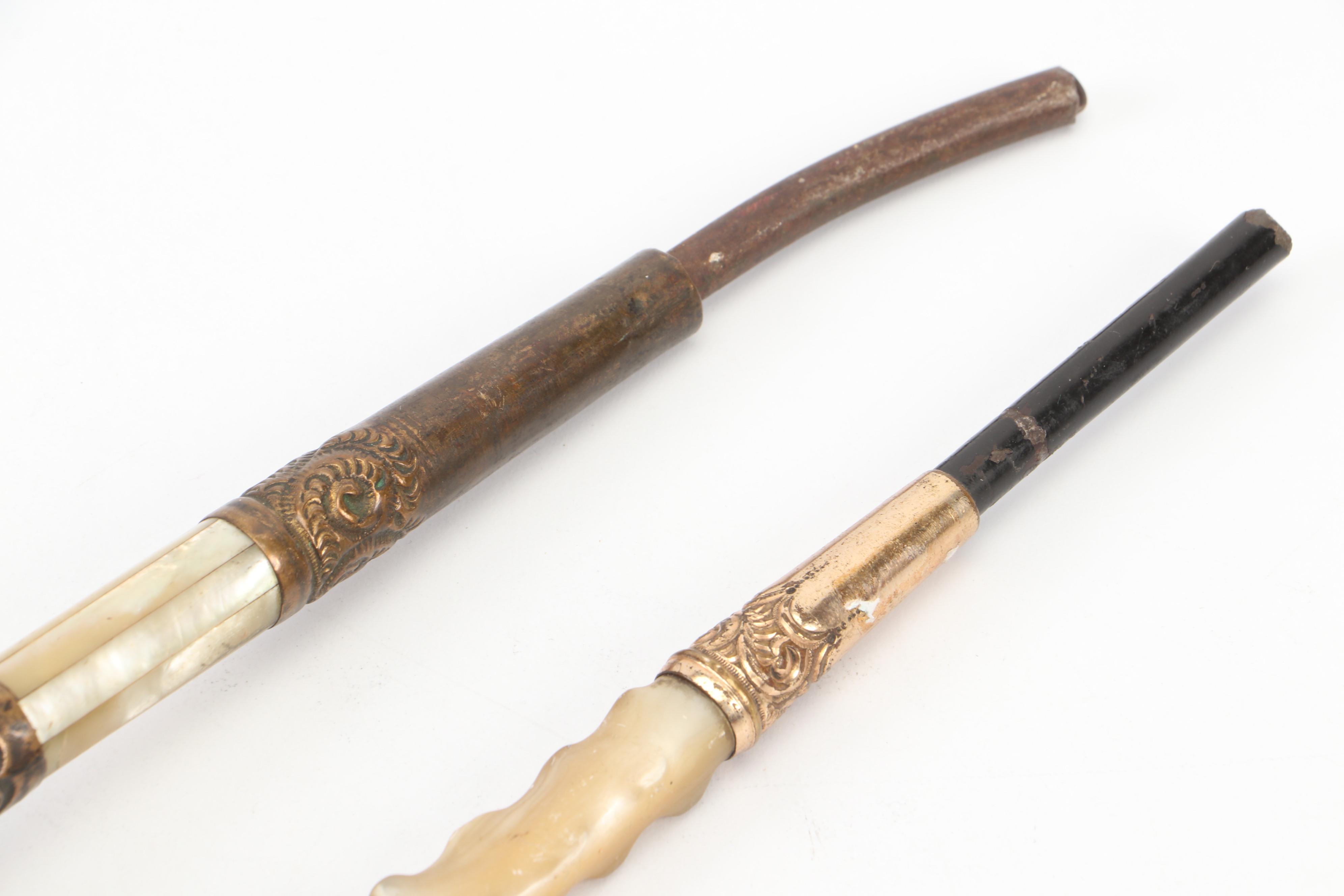 Horn, Mother-of-Pearl and Metal Parasol Handles | EBTH