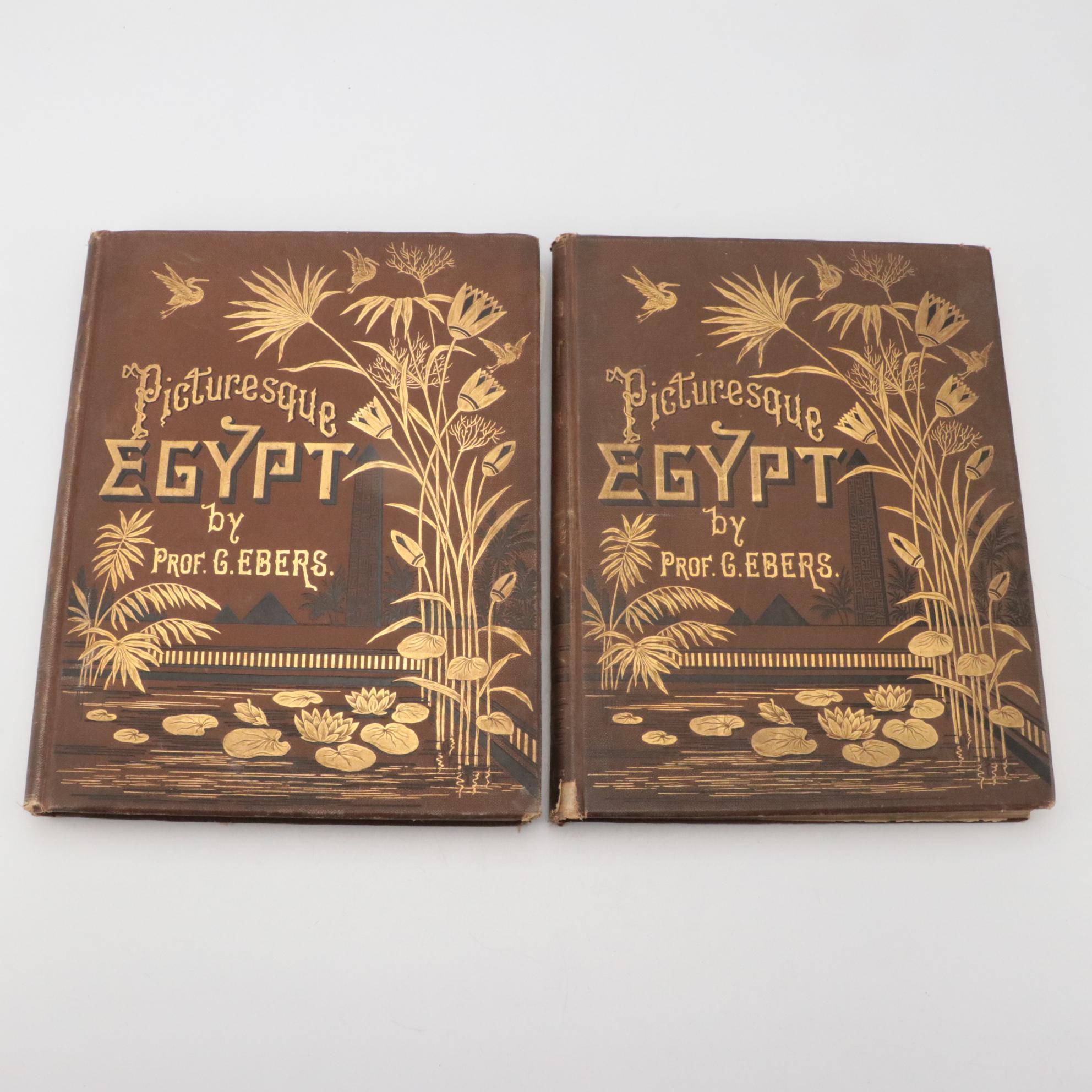 "Picturesque Egypt" Two-Volume Set by Georg Ebers, Late 19th Century | EBTH
