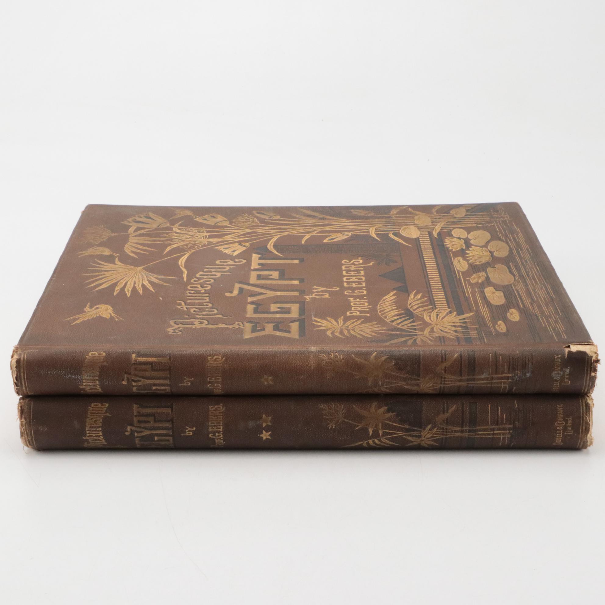 "Picturesque Egypt" Two-Volume Set by Georg Ebers, Late 19th Century | EBTH