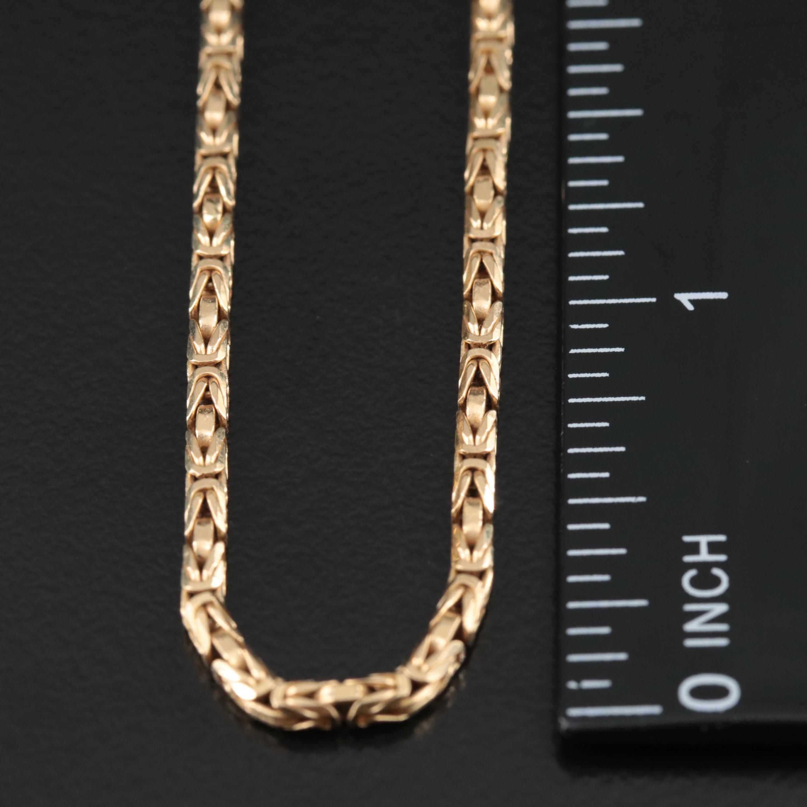 14K Square Byzantine Chain Necklace | EBTH