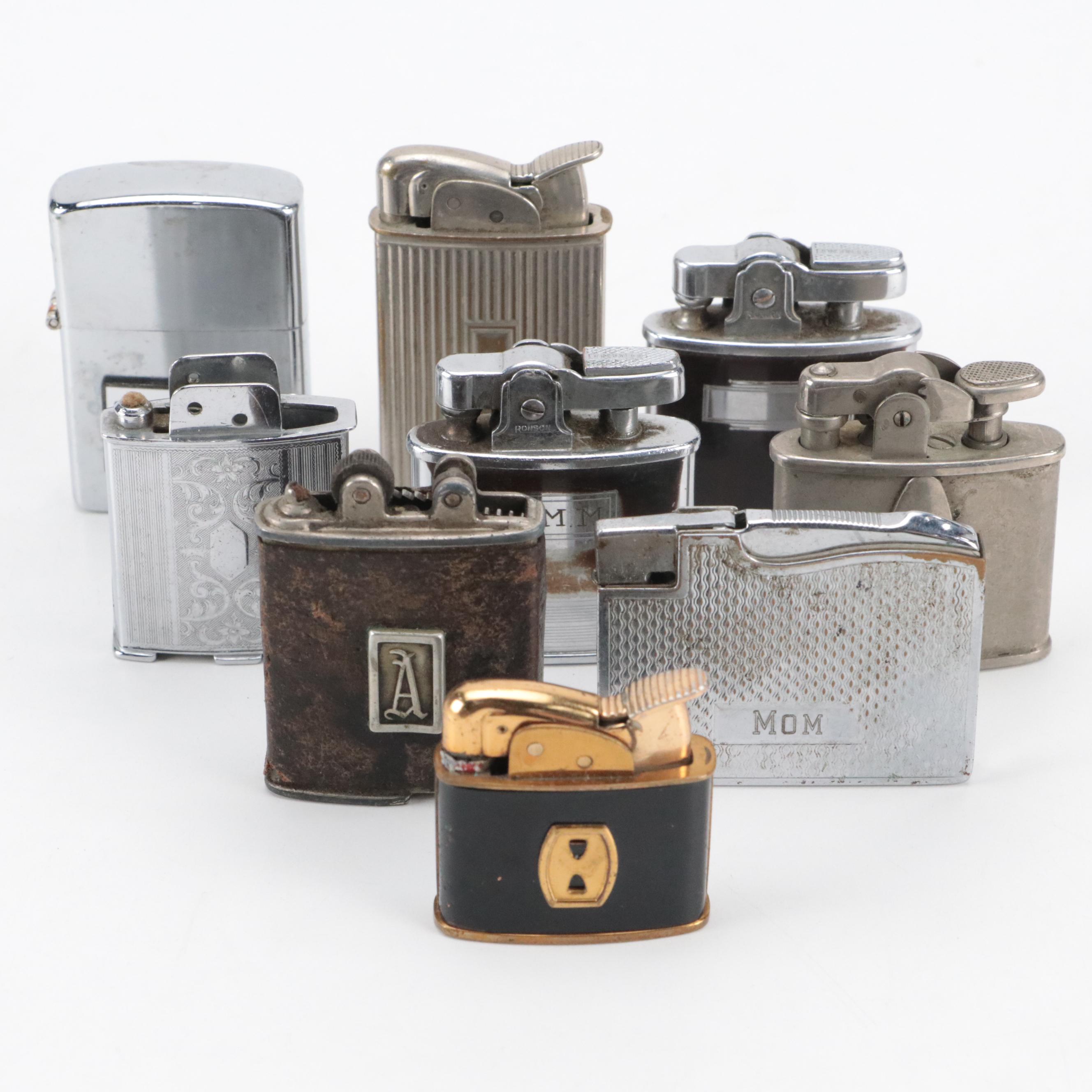 Elgin American Monogrammed and Other Table Lighters With Pocket ...