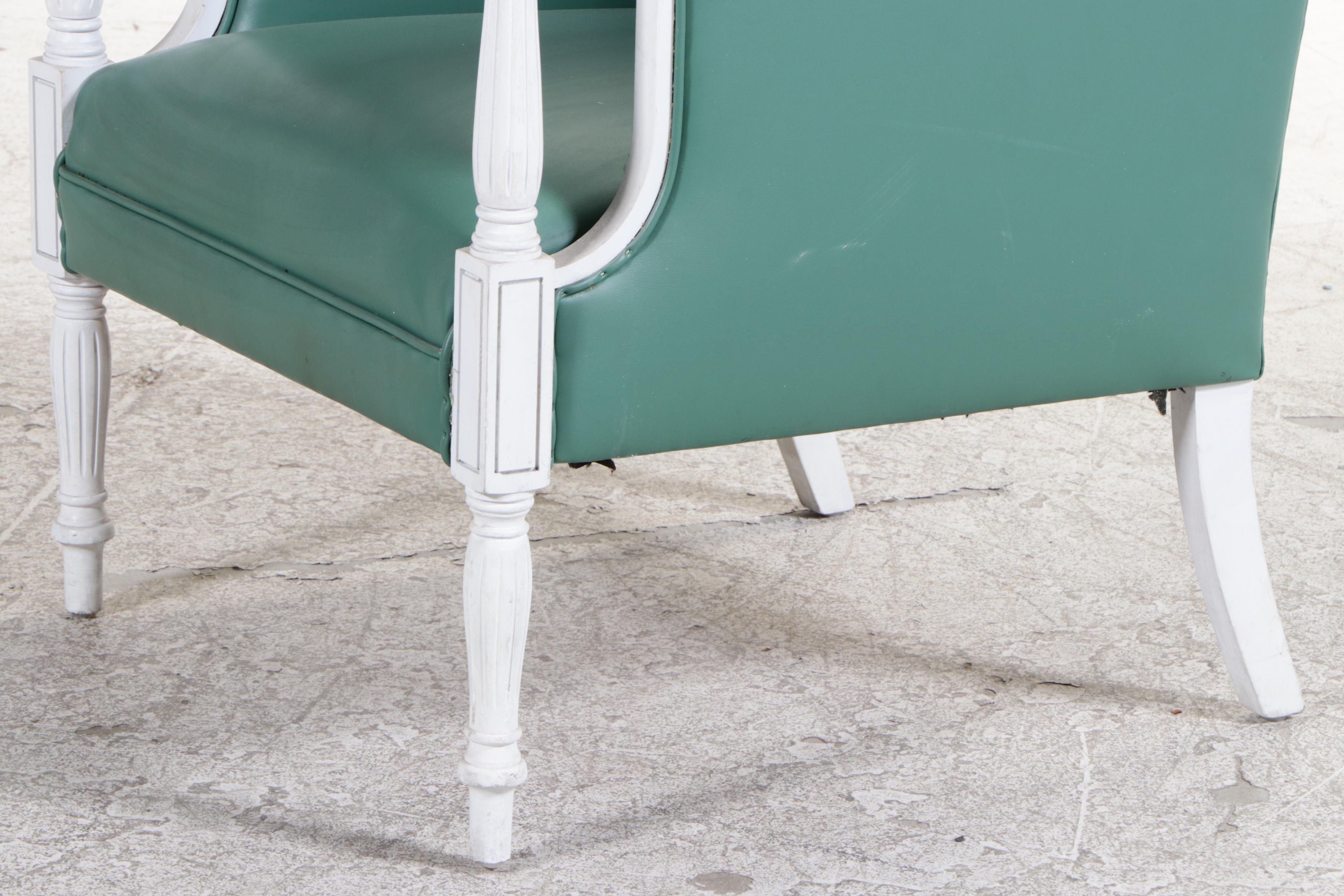 Three-Piece Federal Style Painted and Vinyl-Upholstered Parlor Suite | EBTH