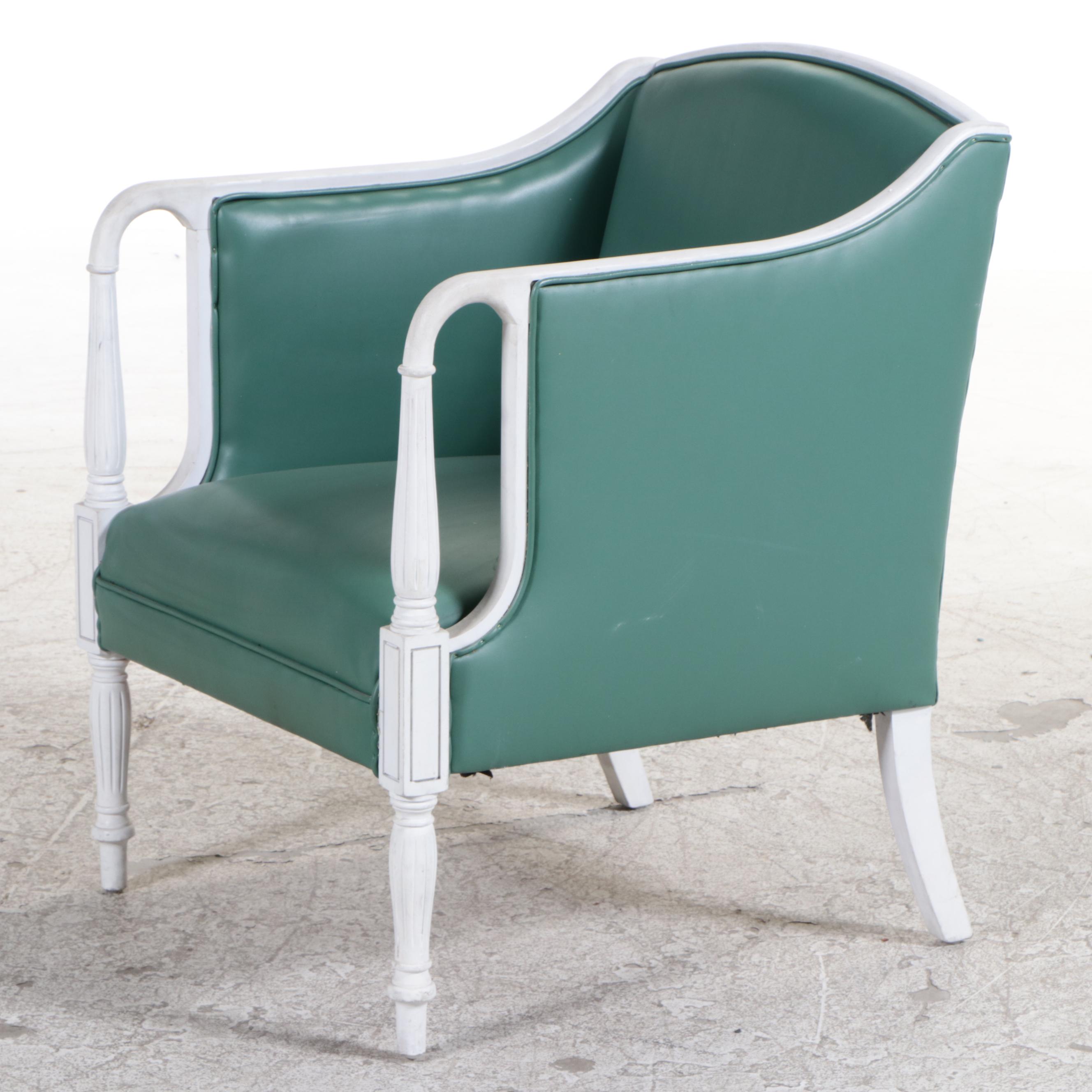 Three-Piece Federal Style Painted and Vinyl-Upholstered Parlor Suite | EBTH