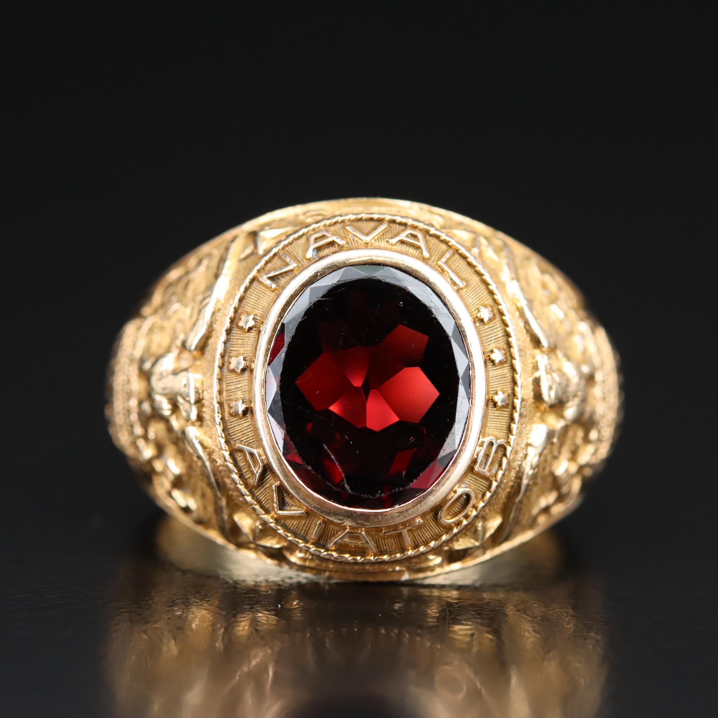 10K Garnet Naval Aviator Ring | EBTH