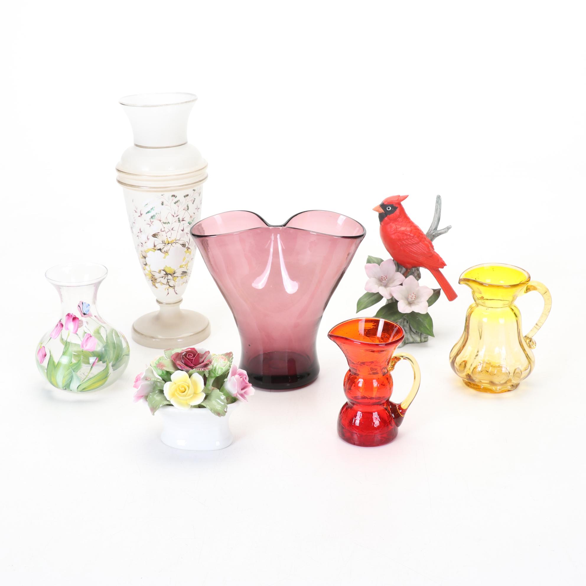 Blenko Amethyst Pinch Vase, More Hand Blown Glass and Decorative ...