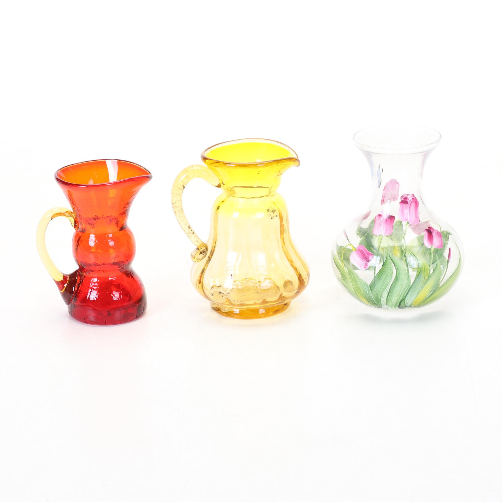 Blenko Amethyst Pinch Vase, More Hand Blown Glass and Decorative ...