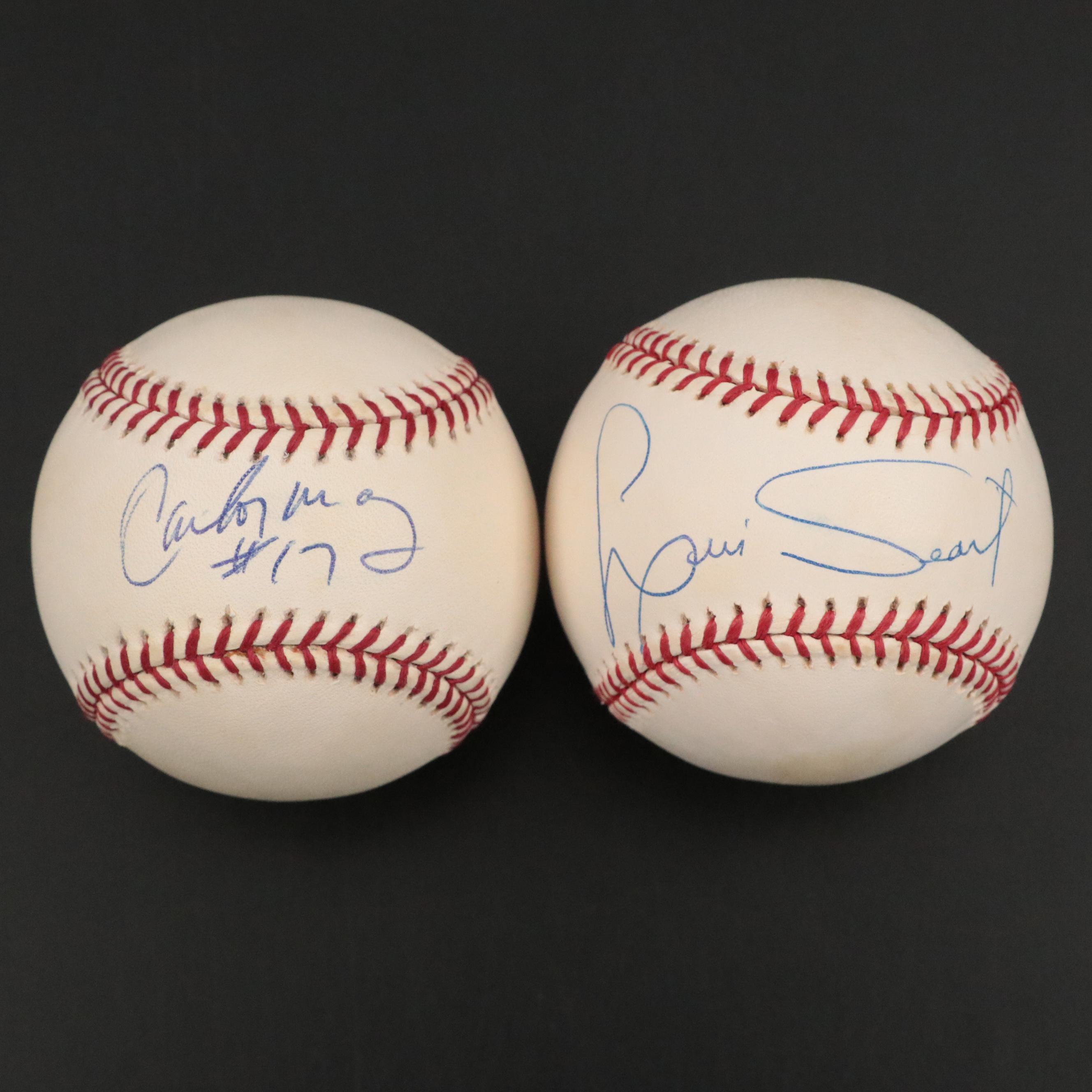 Carlos May and Luis Tiant Signed Rawlings Official Baseballs | EBTH