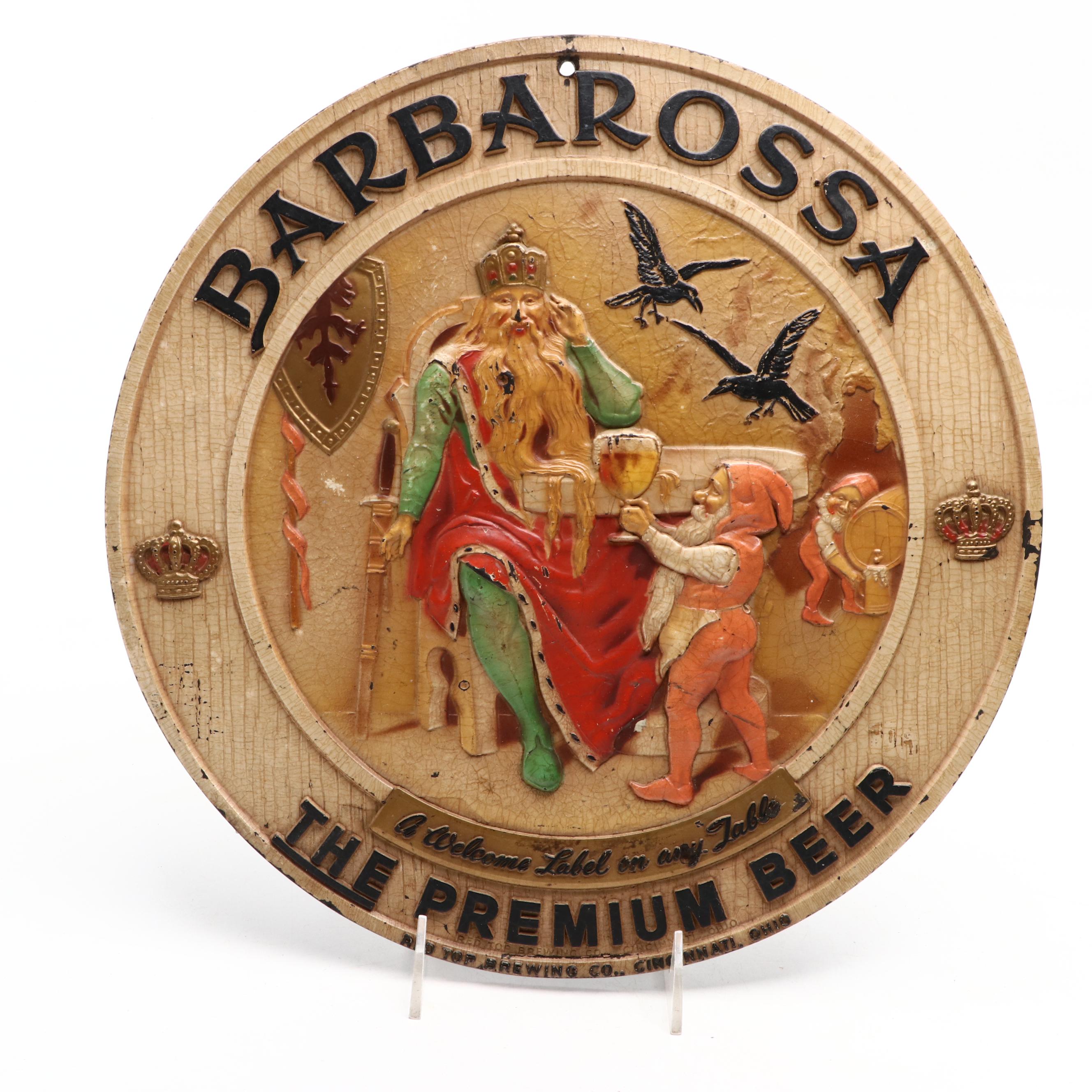 Stag Brewery and Burger Beer Trays with Barbarossa Sign, Mid to Late ...