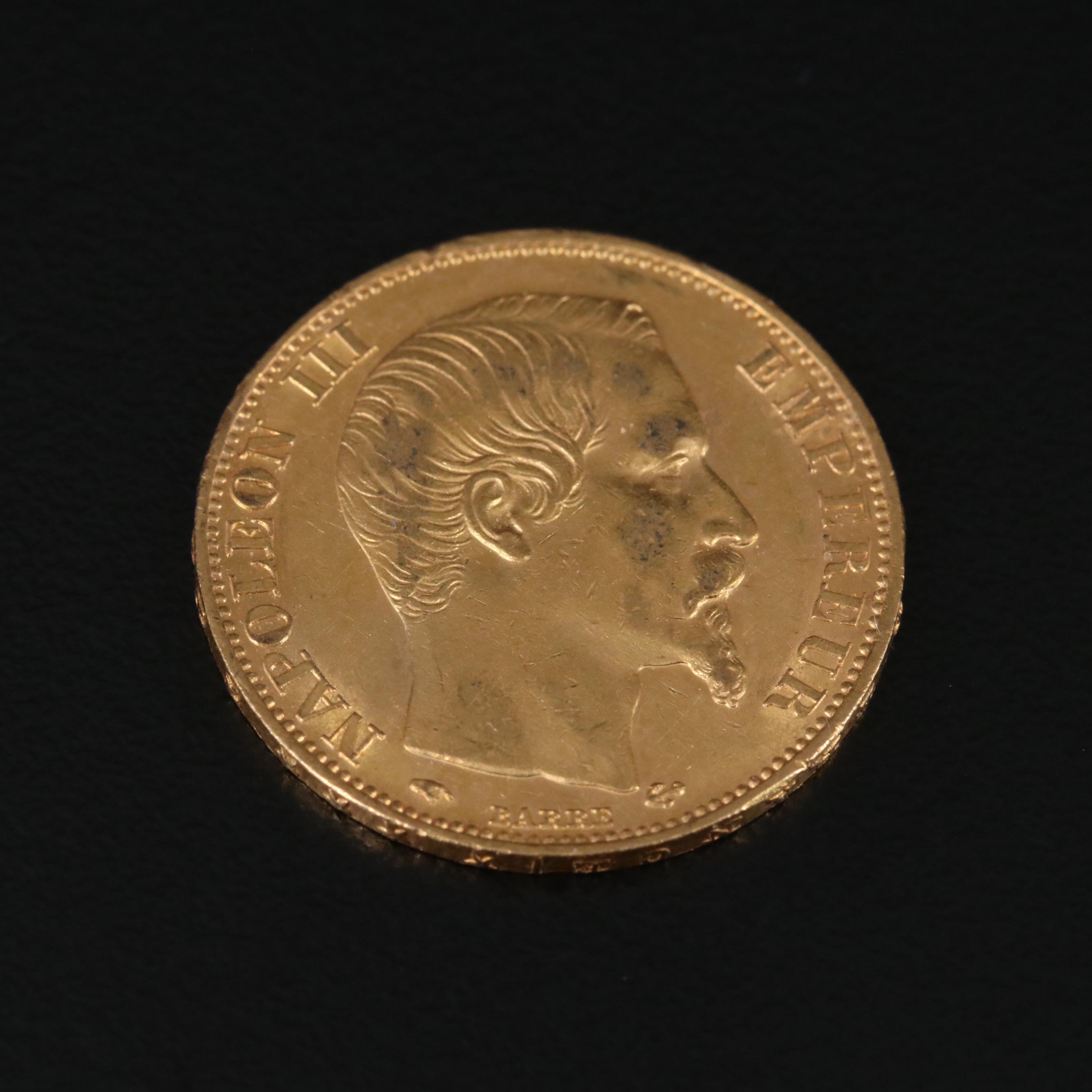 1859-A France 20-Franc Gold Coin of Napoleon III | Everything But The House
