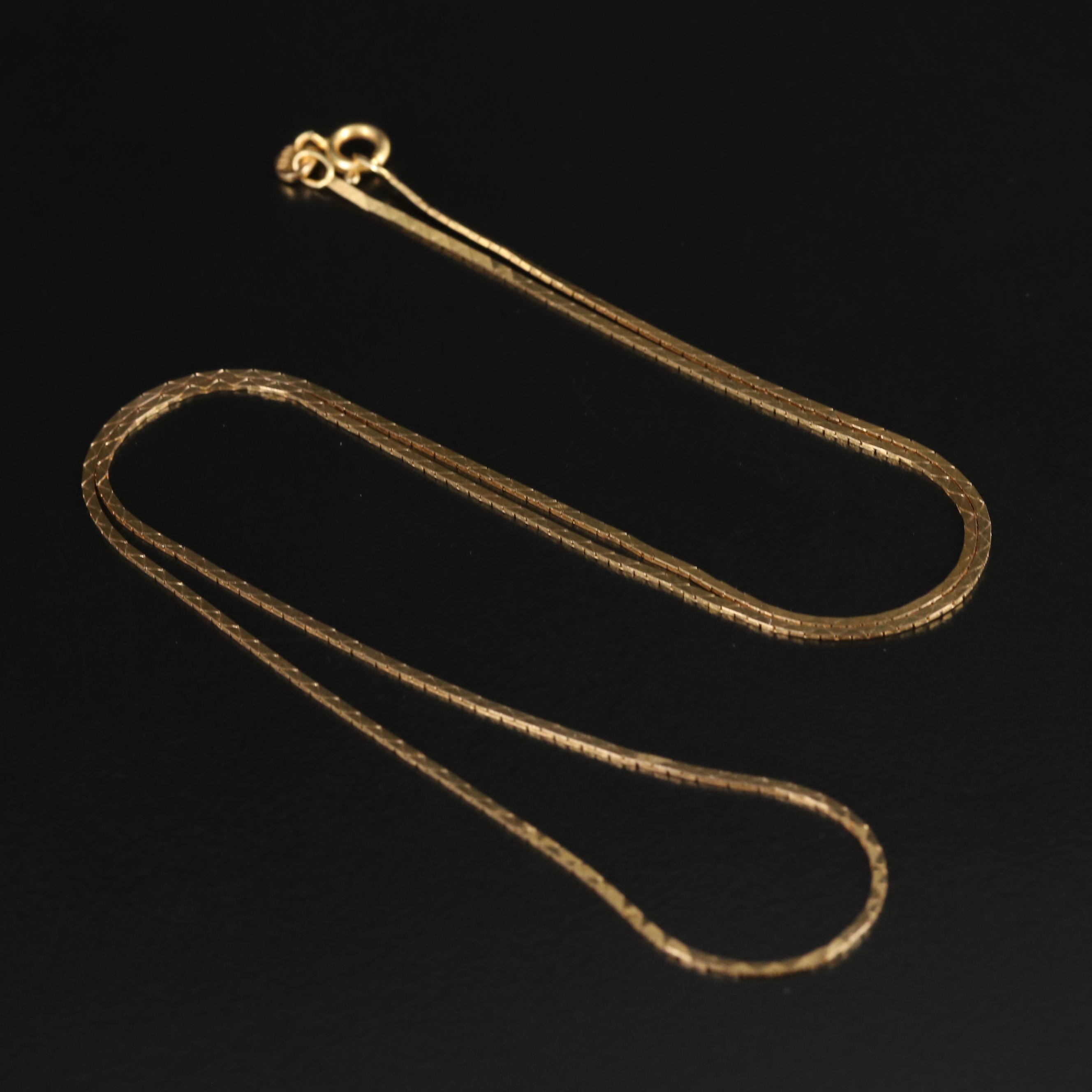 14K Cobra Chain Necklace | EBTH