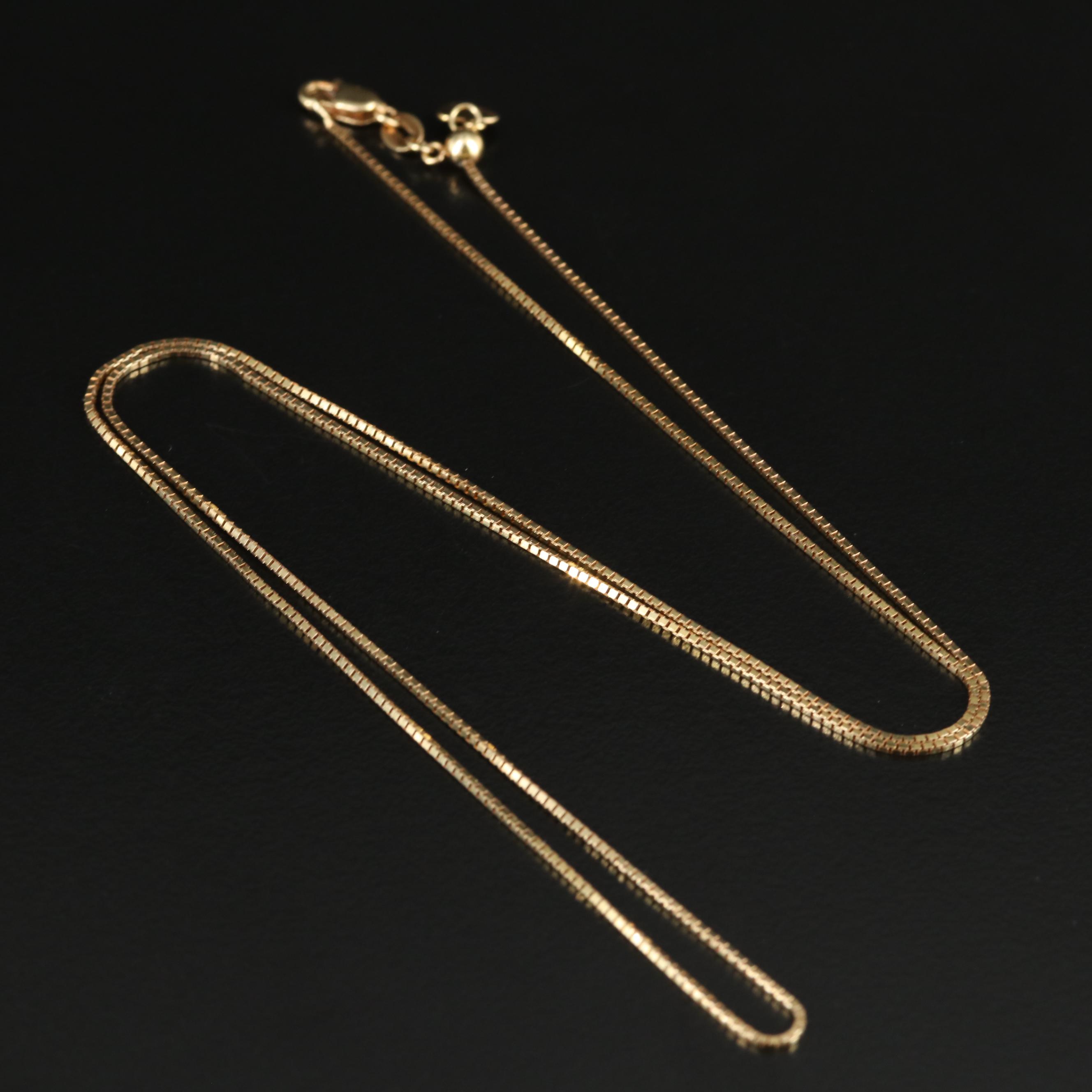 14K Box Chain Necklace | EBTH