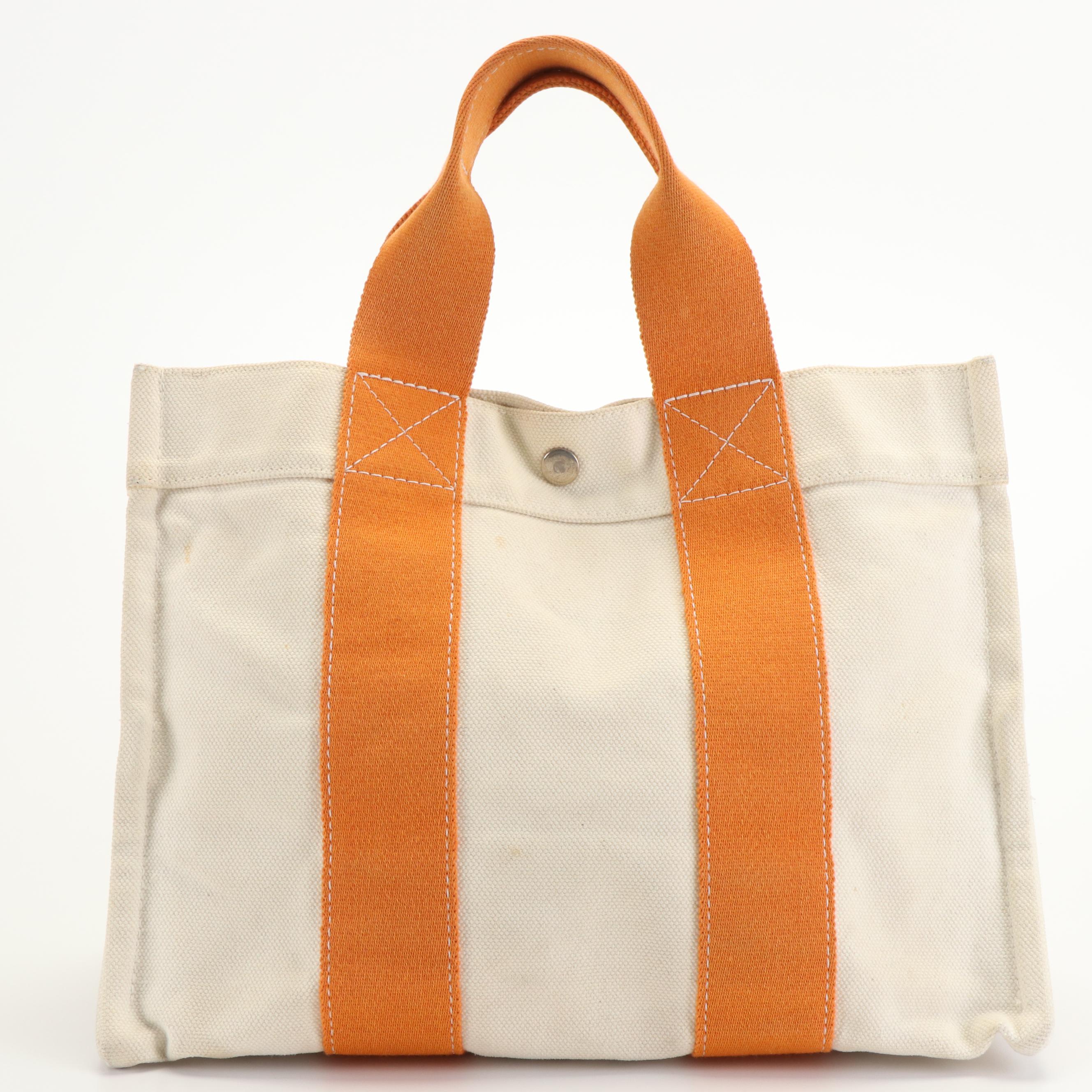 Hermès Bora Bora White Canvas Tote Bag | Everything But The House