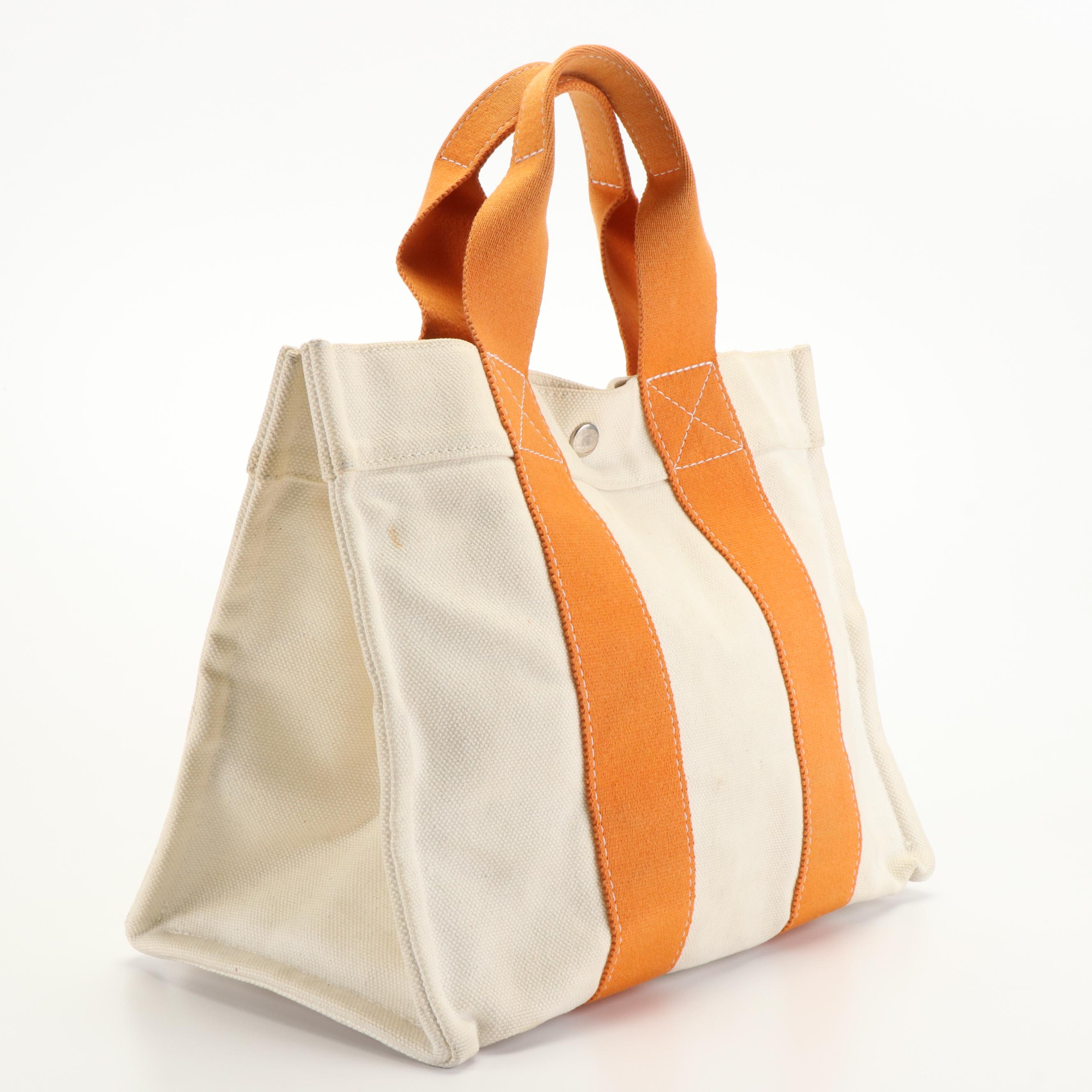 Hermès Bora Bora White Canvas Tote Bag | Everything But The House