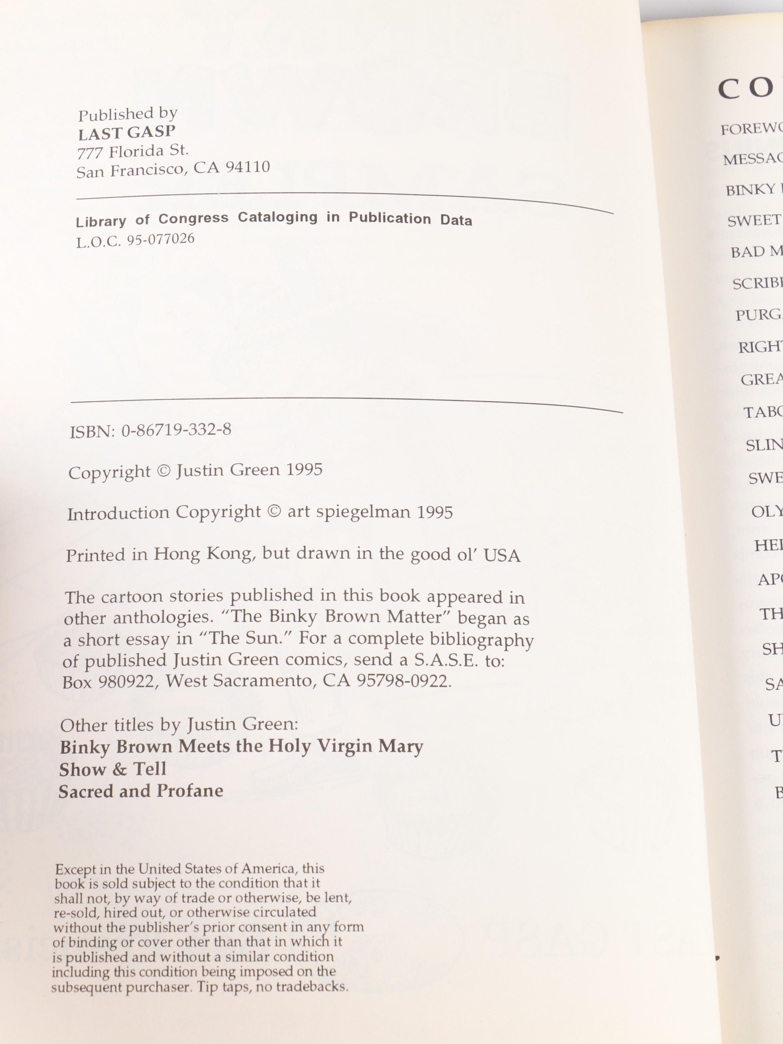 "In The Shadow of No Towers," Autographed "Binky Brown" and Other ...