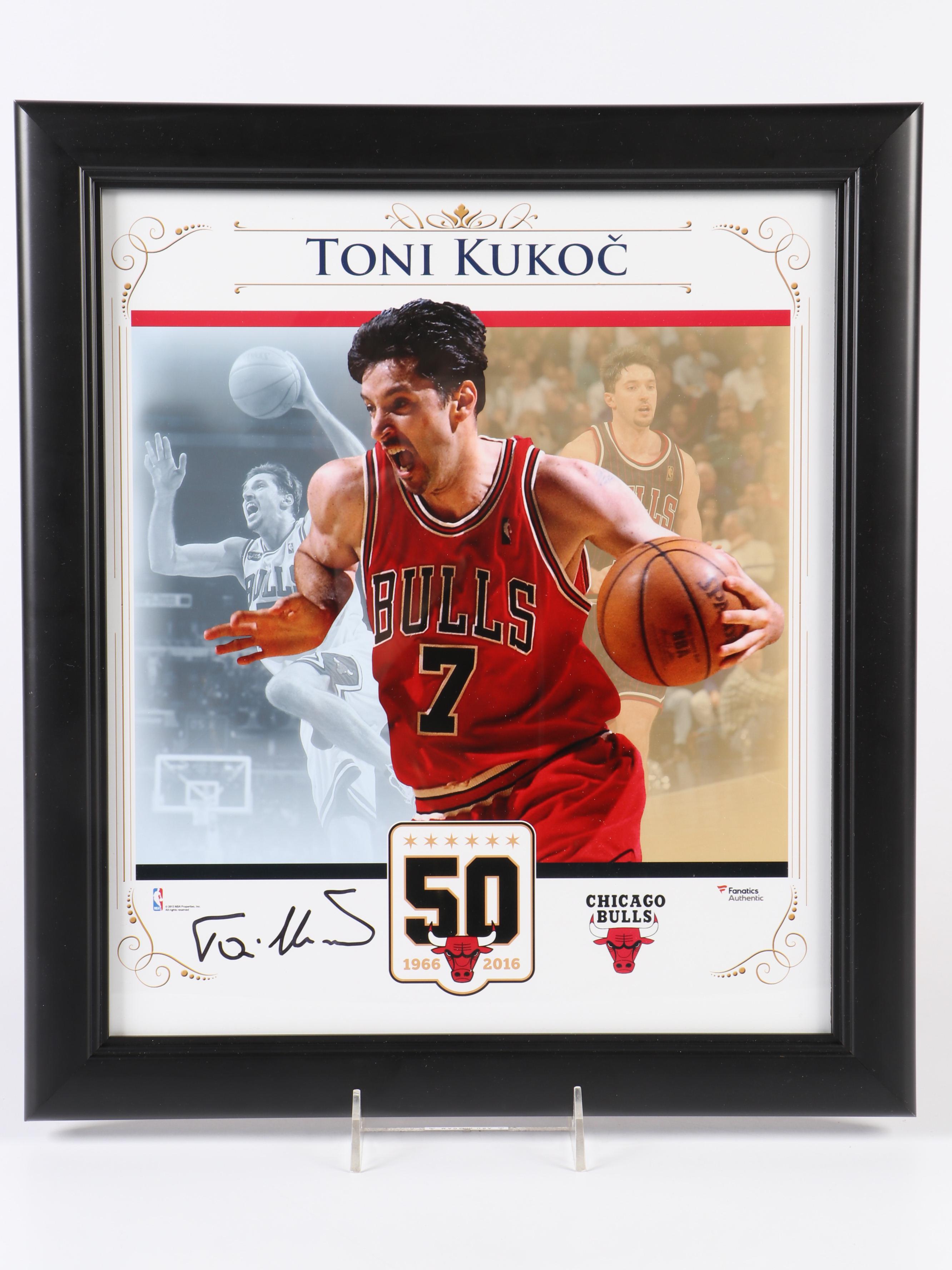 Toni Kukoč Signed and Framed Chicago Bulls with More Basketball ...