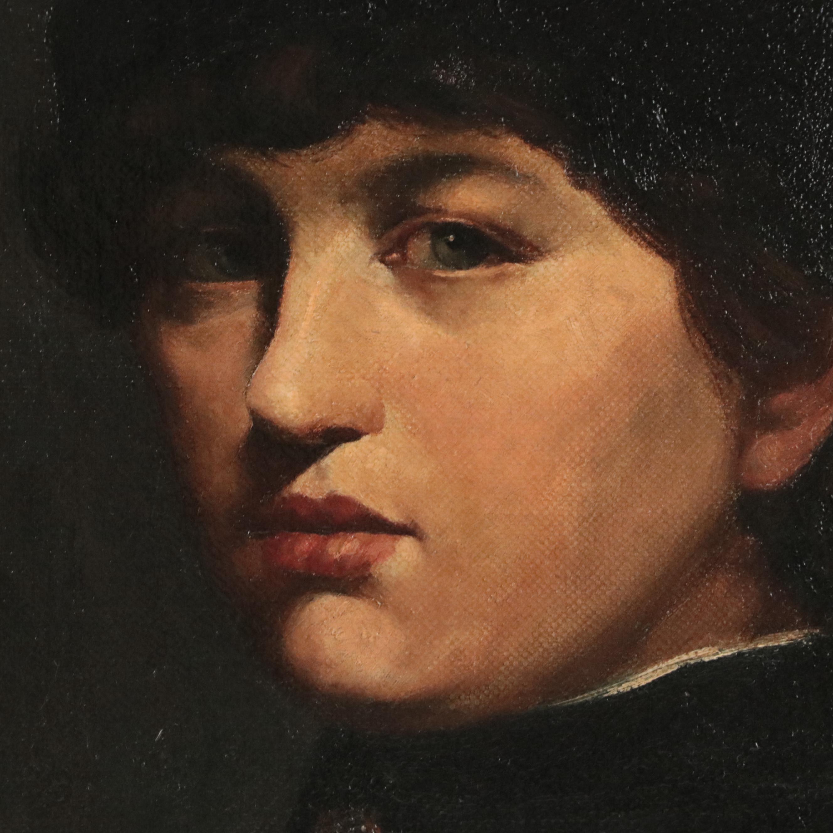 Oil Painting of a Woman in Three-Quarter Profile with Hat | EBTH