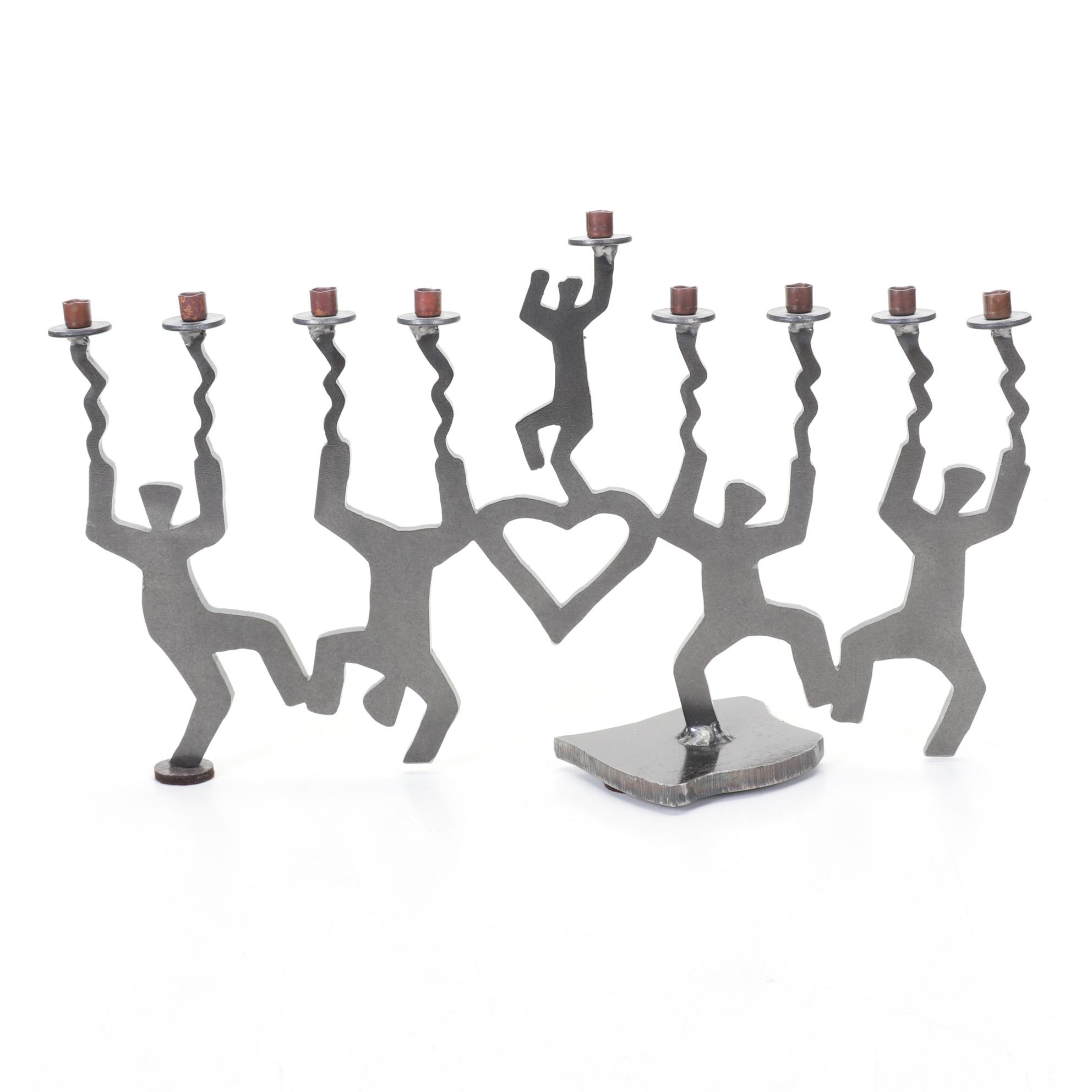 Cut Metal Menorah with Dancing Figures | EBTH