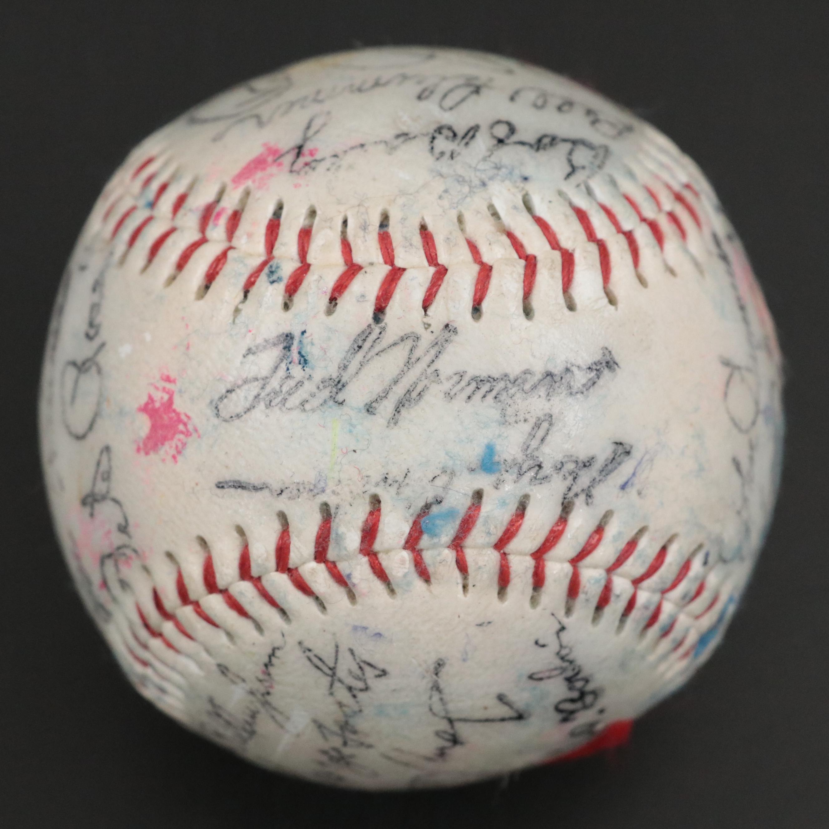 1977 Cincinnati Reds Team Stamped Signature Baseball | Everything But ...