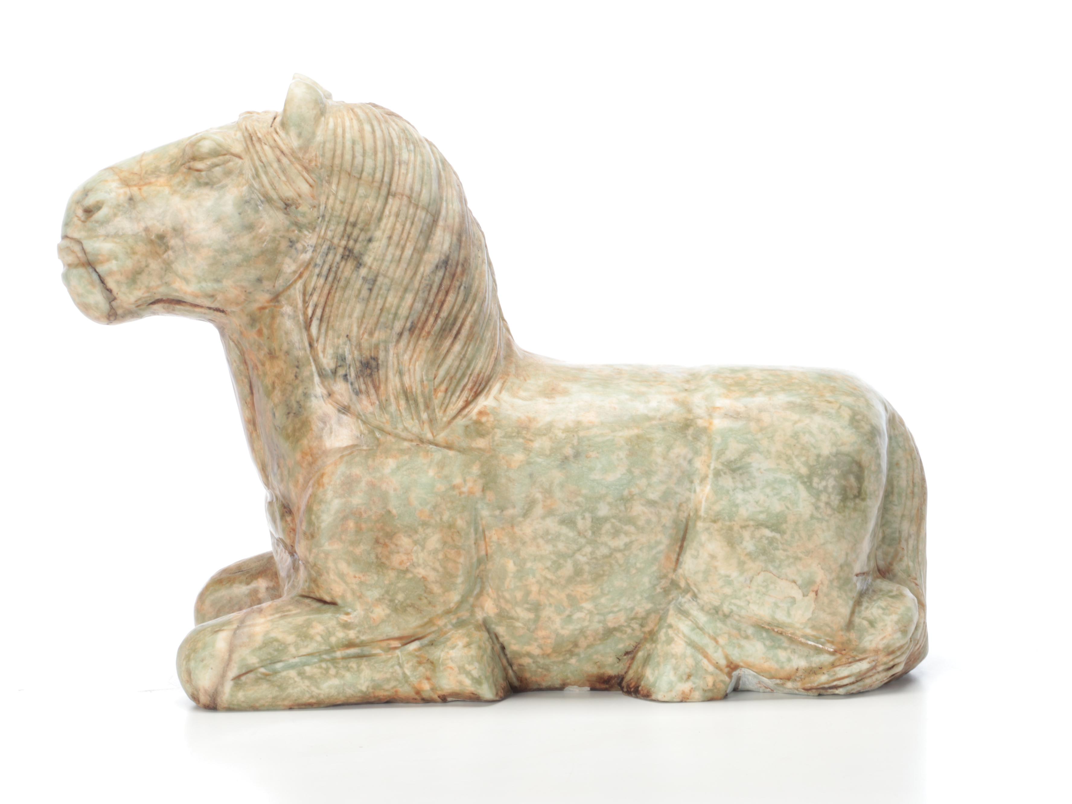 Chinese Carved Stone Horse Sculpture | EBTH