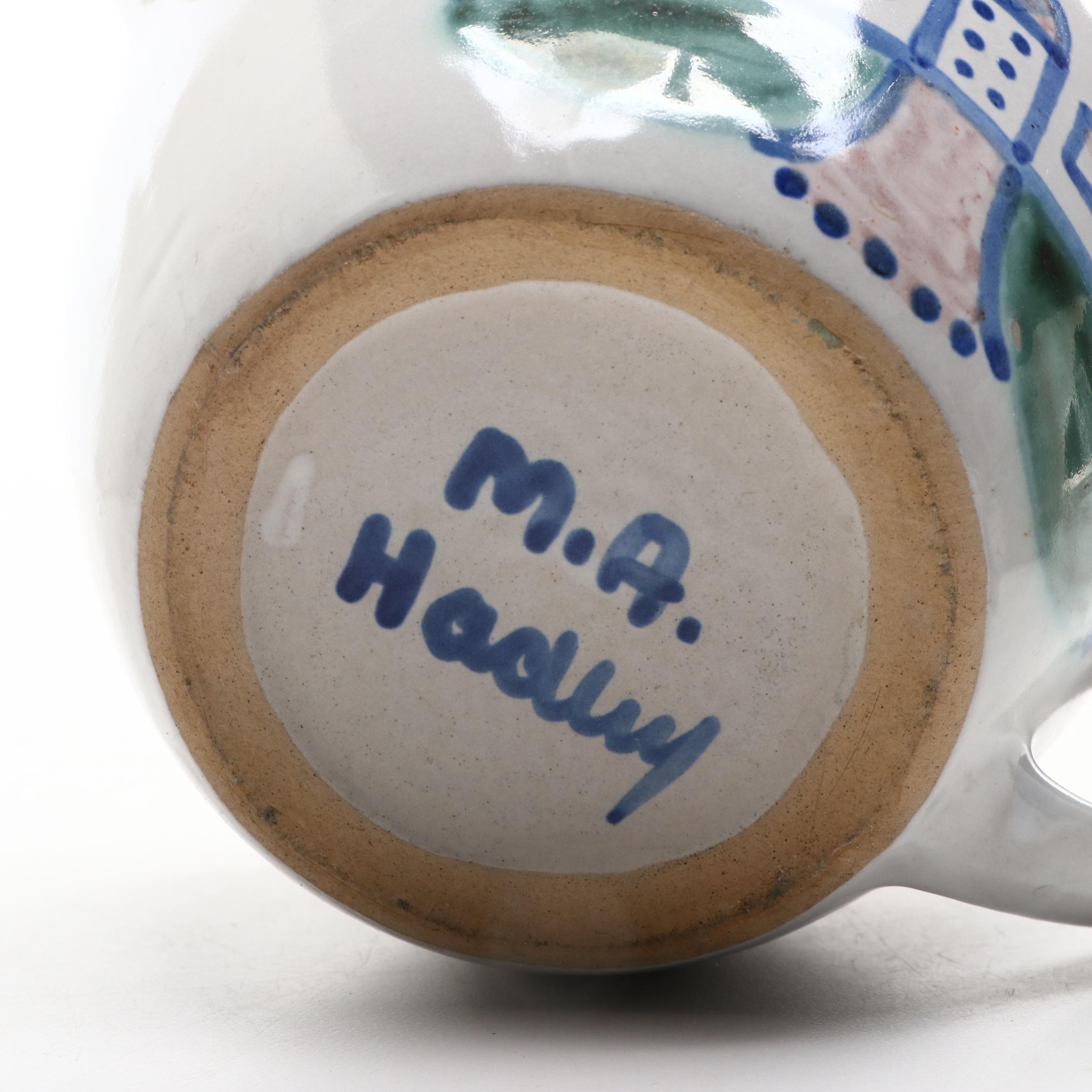 M. A. Hadley Teapot "Country Scene" Teapot with Louisville Stoneware ...