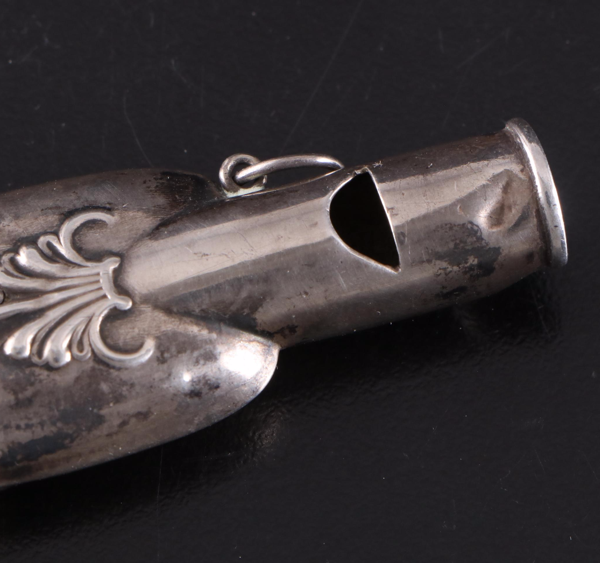 800 Silver and Mother-of-Pearl Whistle, Late 19th/Early 20th Century | EBTH