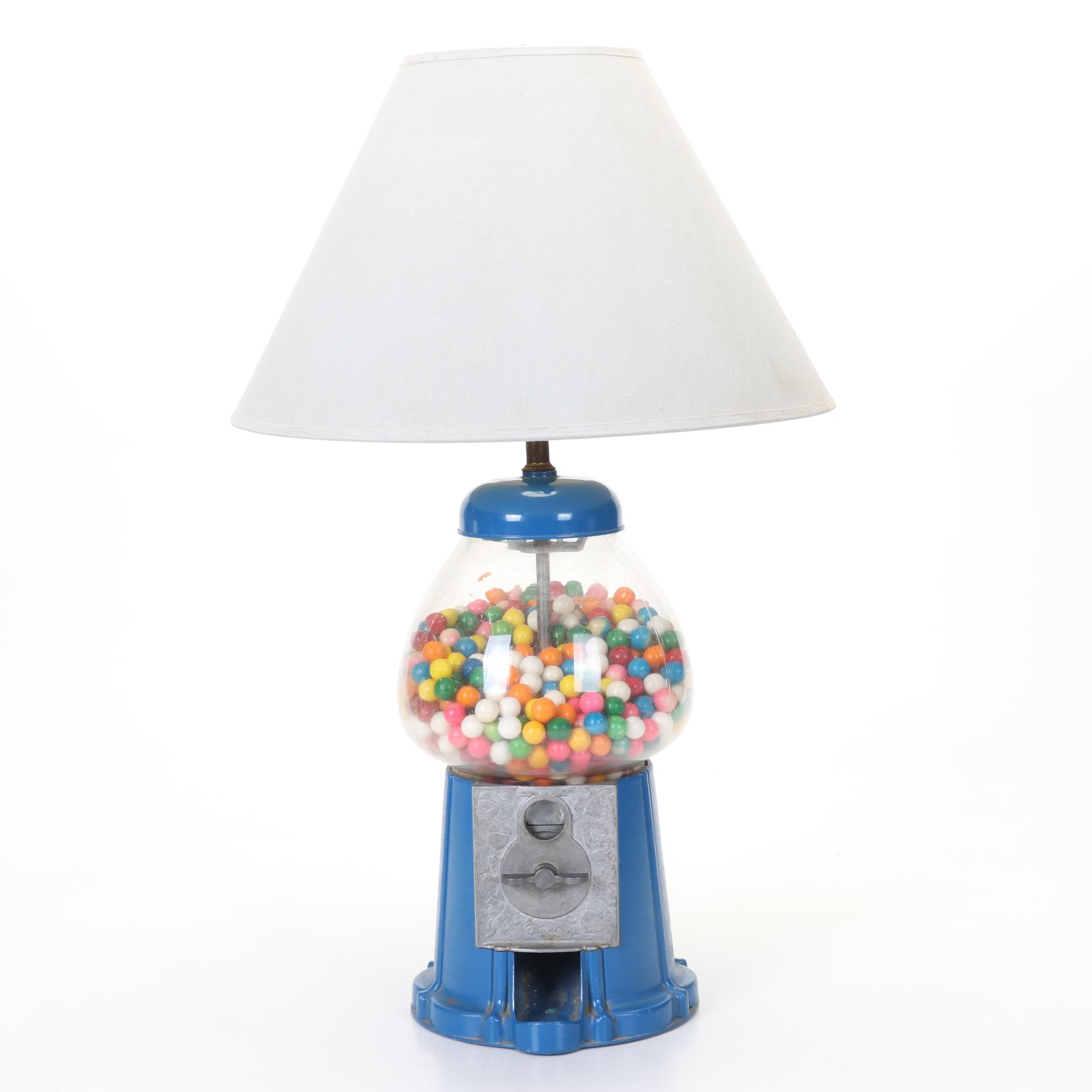 Novelty Oak Acorn Gumball Lamp With Blue Iron Base and Globe of ...