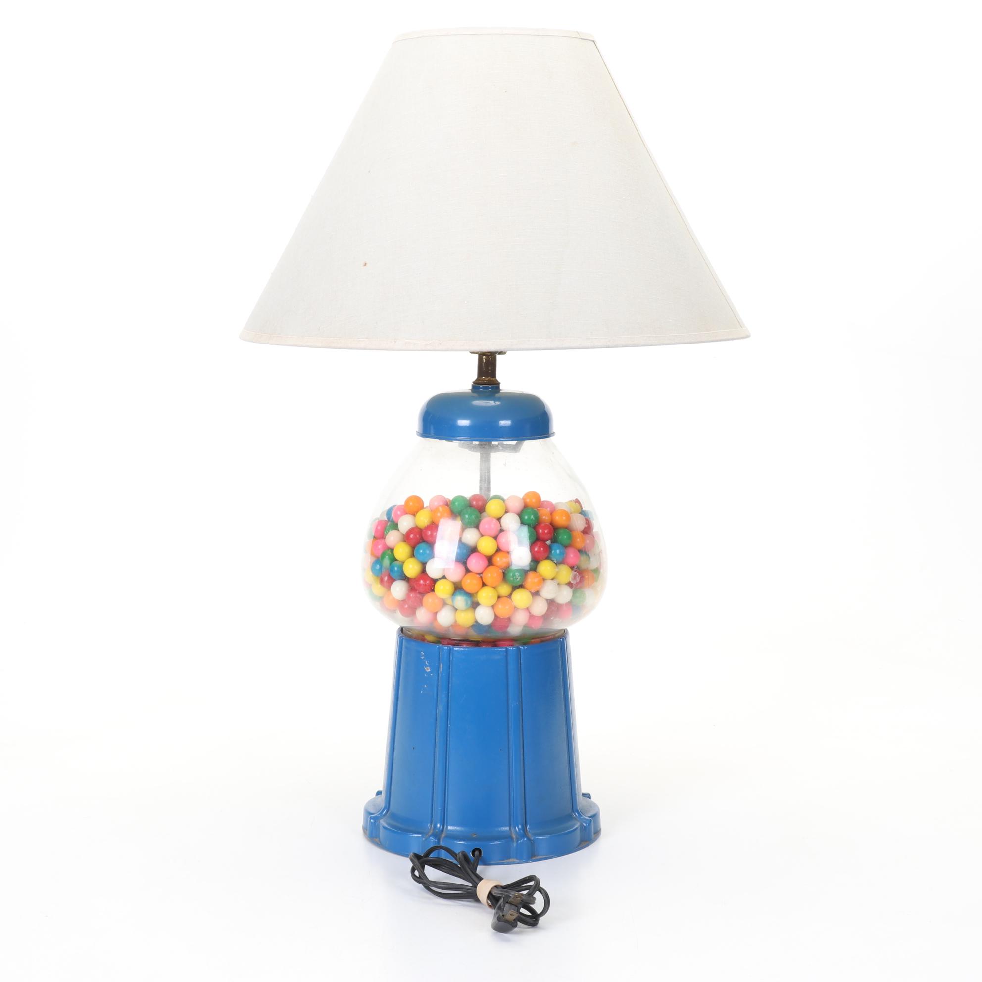 Novelty Oak Acorn Gumball Lamp With Blue Iron Base and Globe of ...