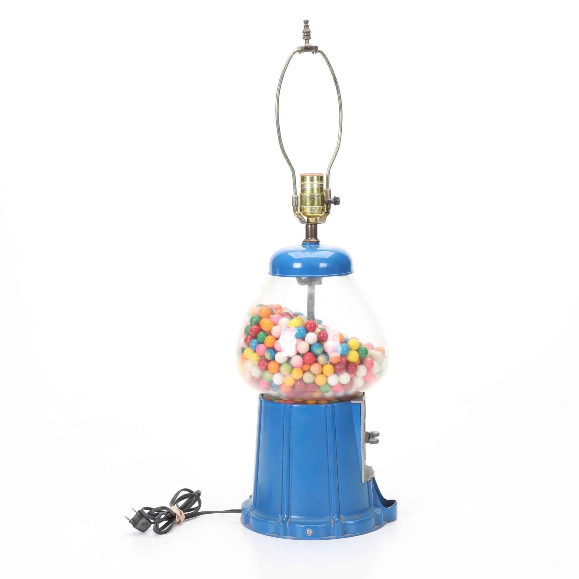 Novelty Oak Acorn Gumball Lamp With Blue Iron Base and Globe of ...