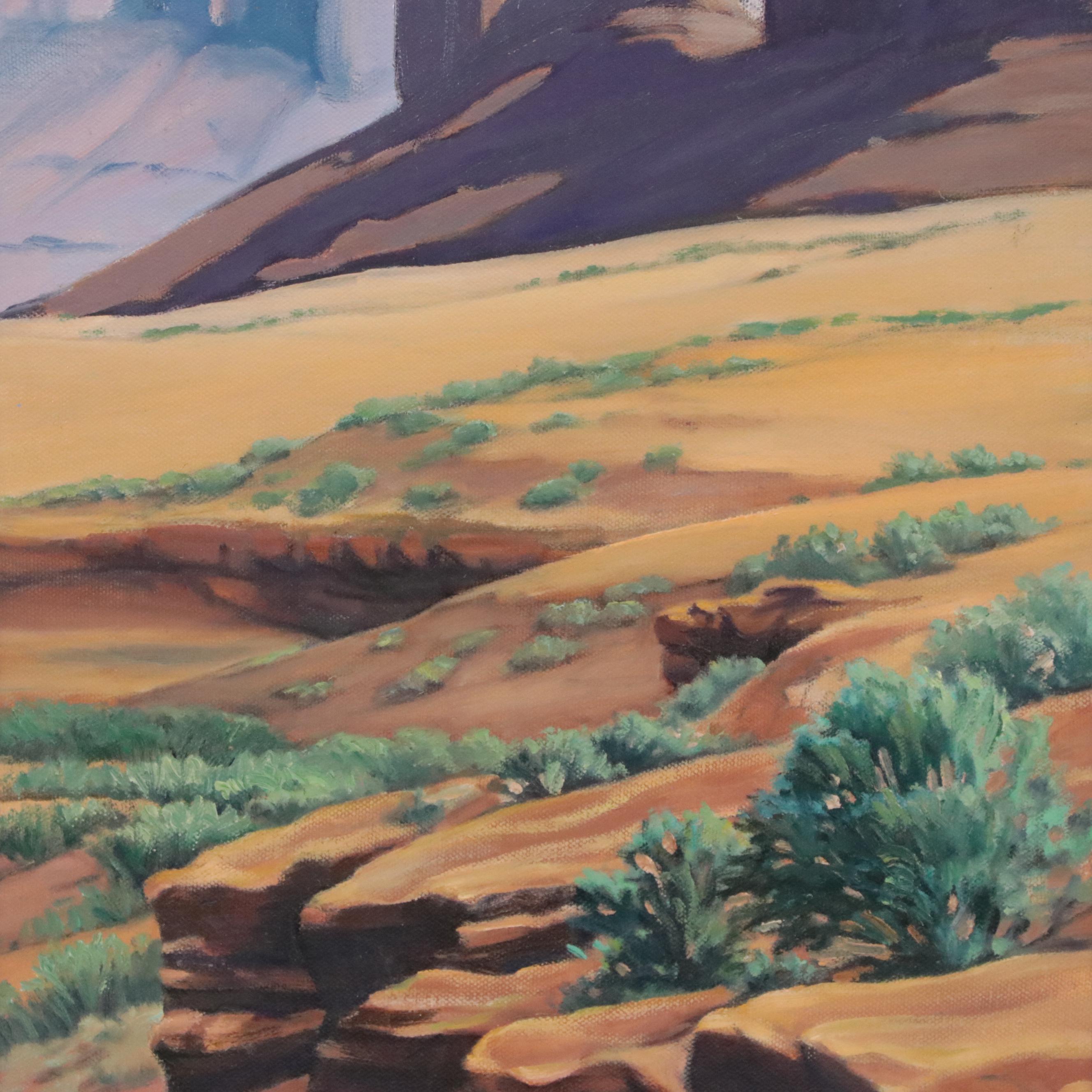 J. Chris Morel Oil Painting of a Southwestern Desert Landscape | EBTH